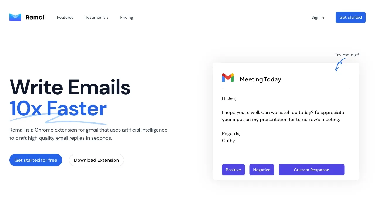 Remail AI: Smart Email Replies with AI-Power | Creati.ai