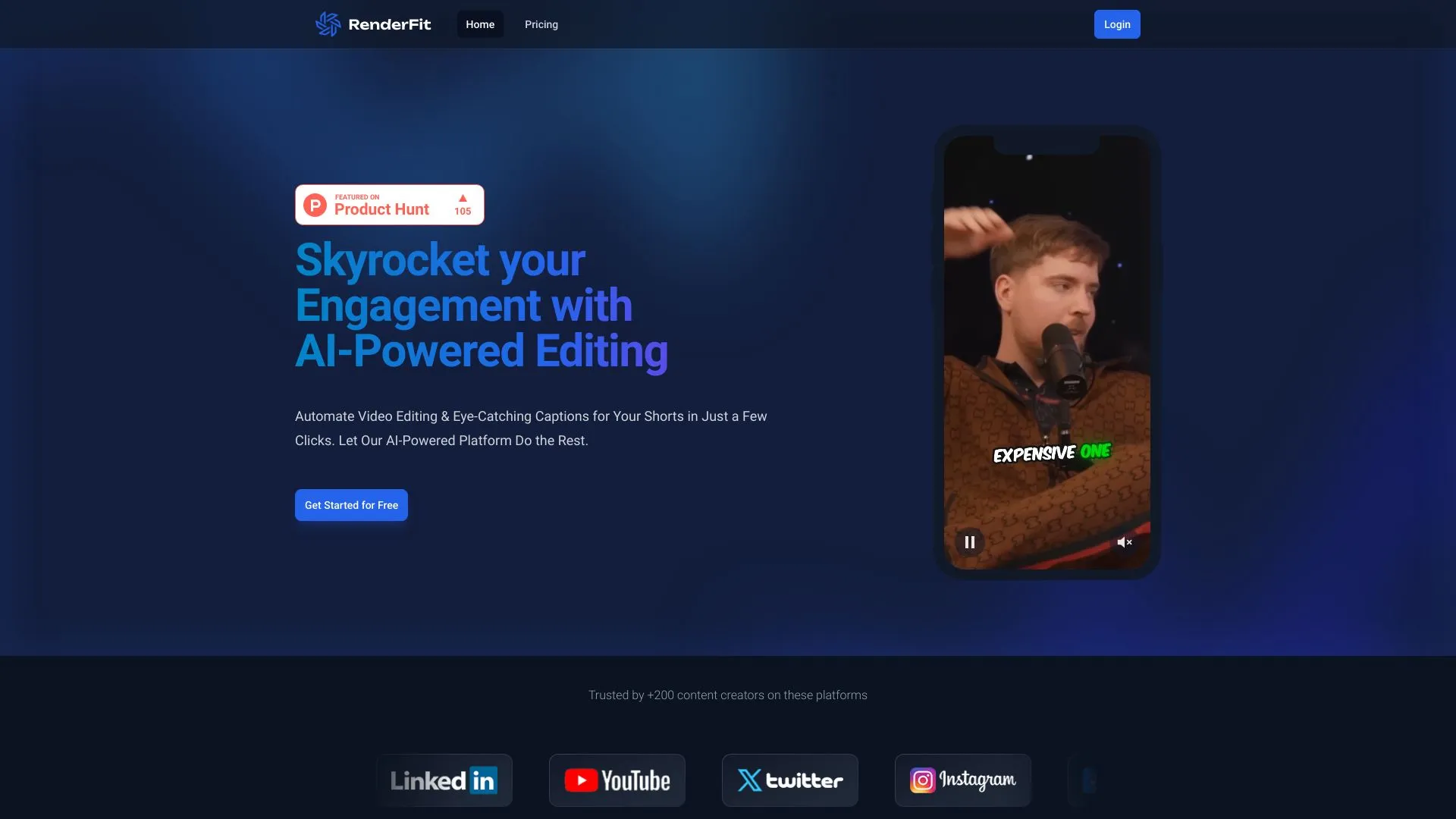 RenderFit: AI-Powered Video Editing & Captions | Creati.ai