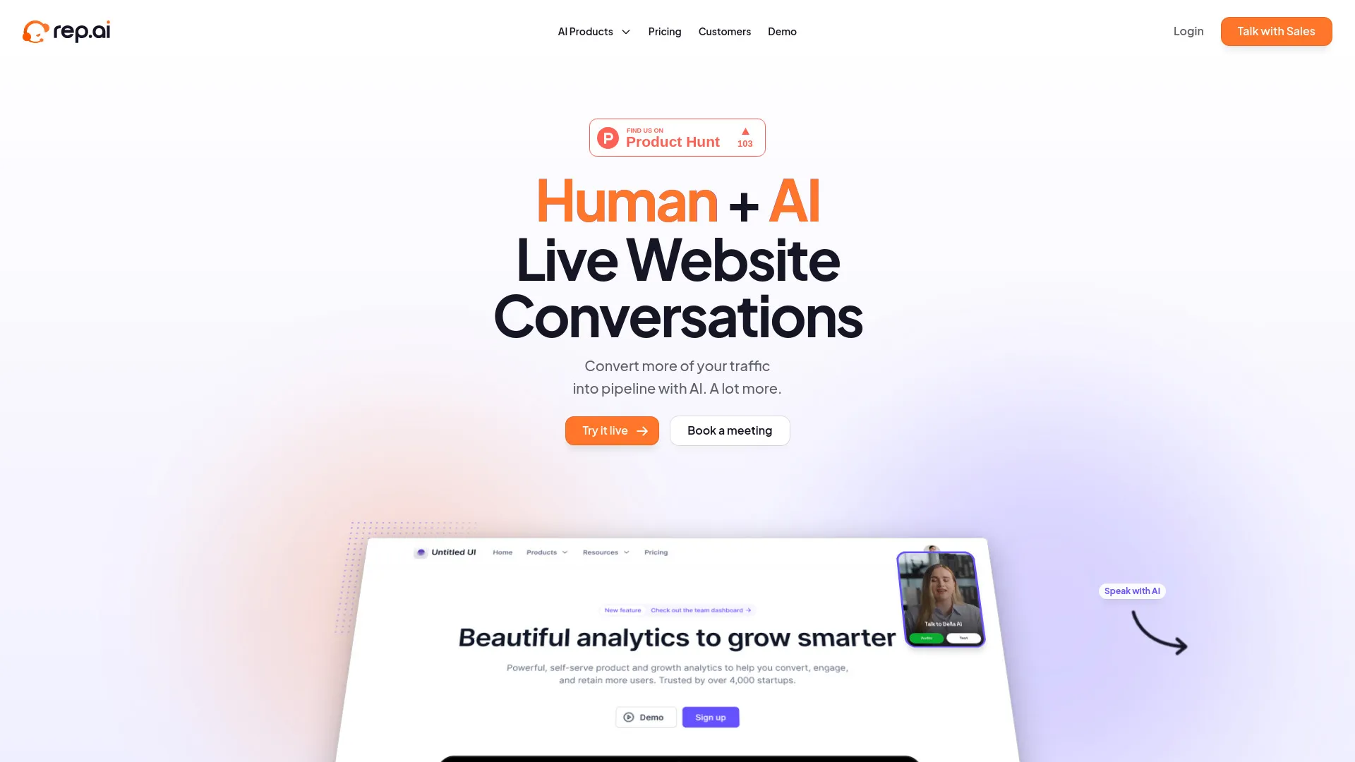 Rep.ai - AI-Powered Live Chat for Enhanced Customer Engagement | Creati.ai