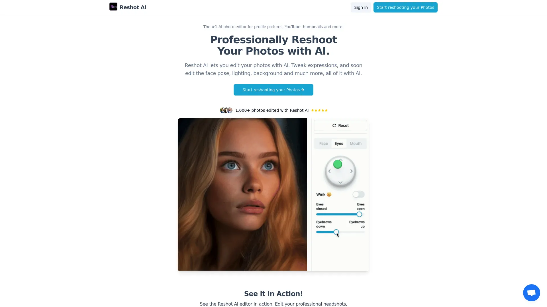 Reshot AI: Transform Your Photos with AI Editing | Creati.ai