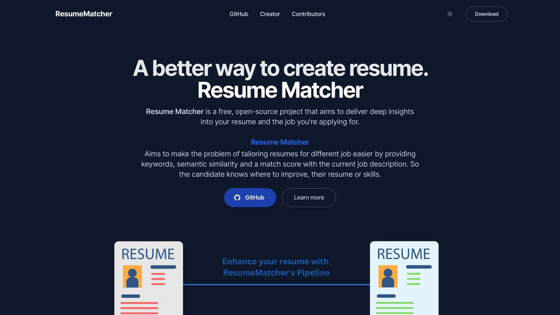 Resume Matcher | Herramienta ATS gratuita y de código abierto | Creati.ai