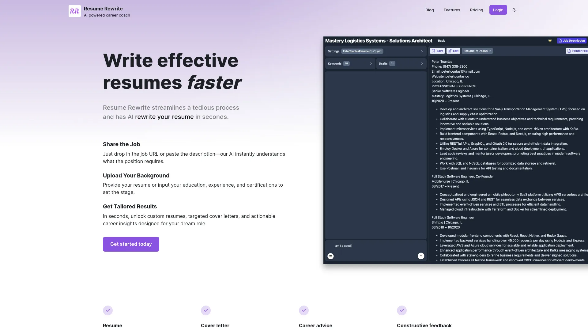 Resume Rewrite - Herramienta de currículum y carrera potenciada por IA ...