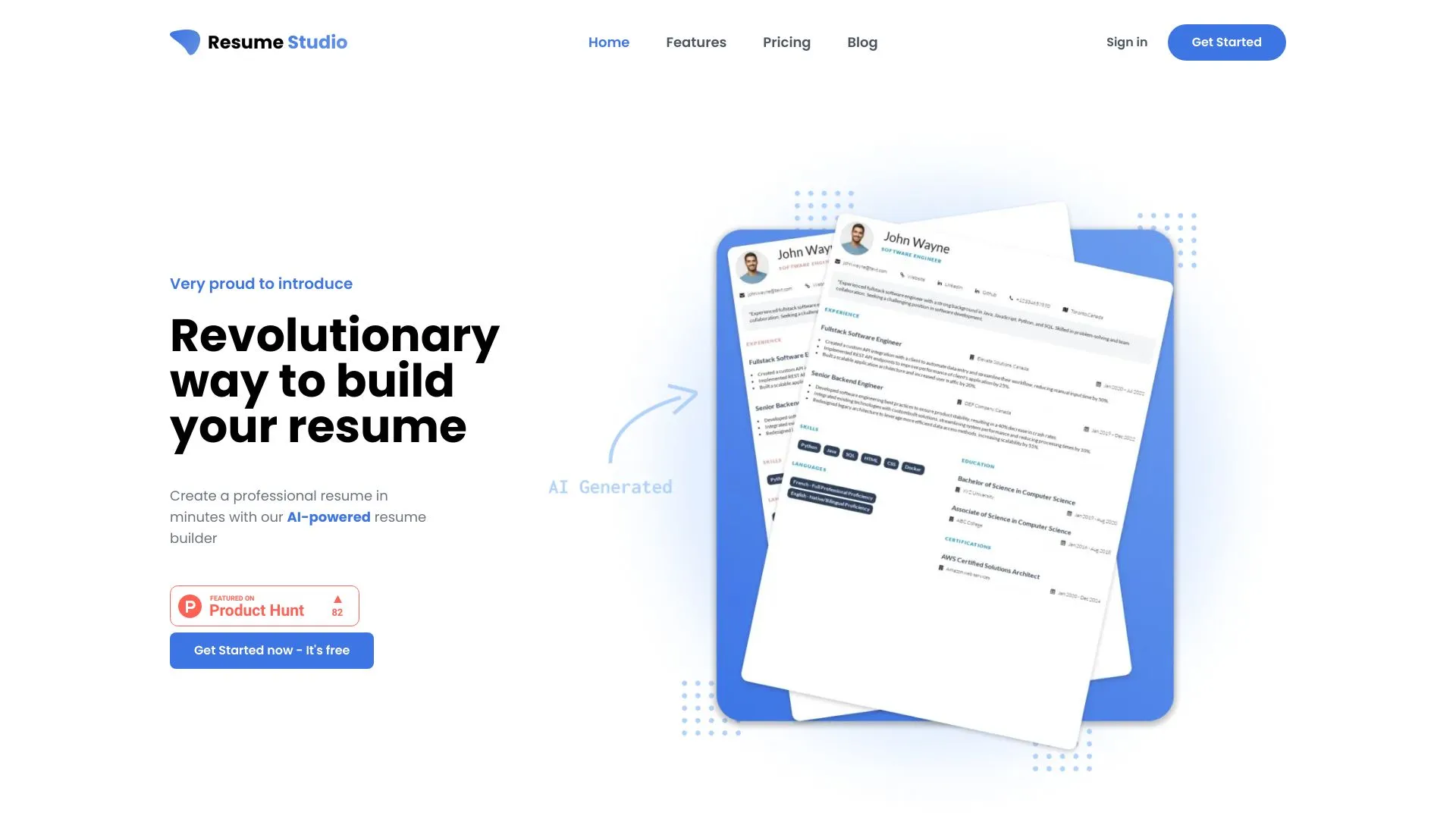 Resume Studio - AI-Driven Resume Builder for Professionals | Creati.ai