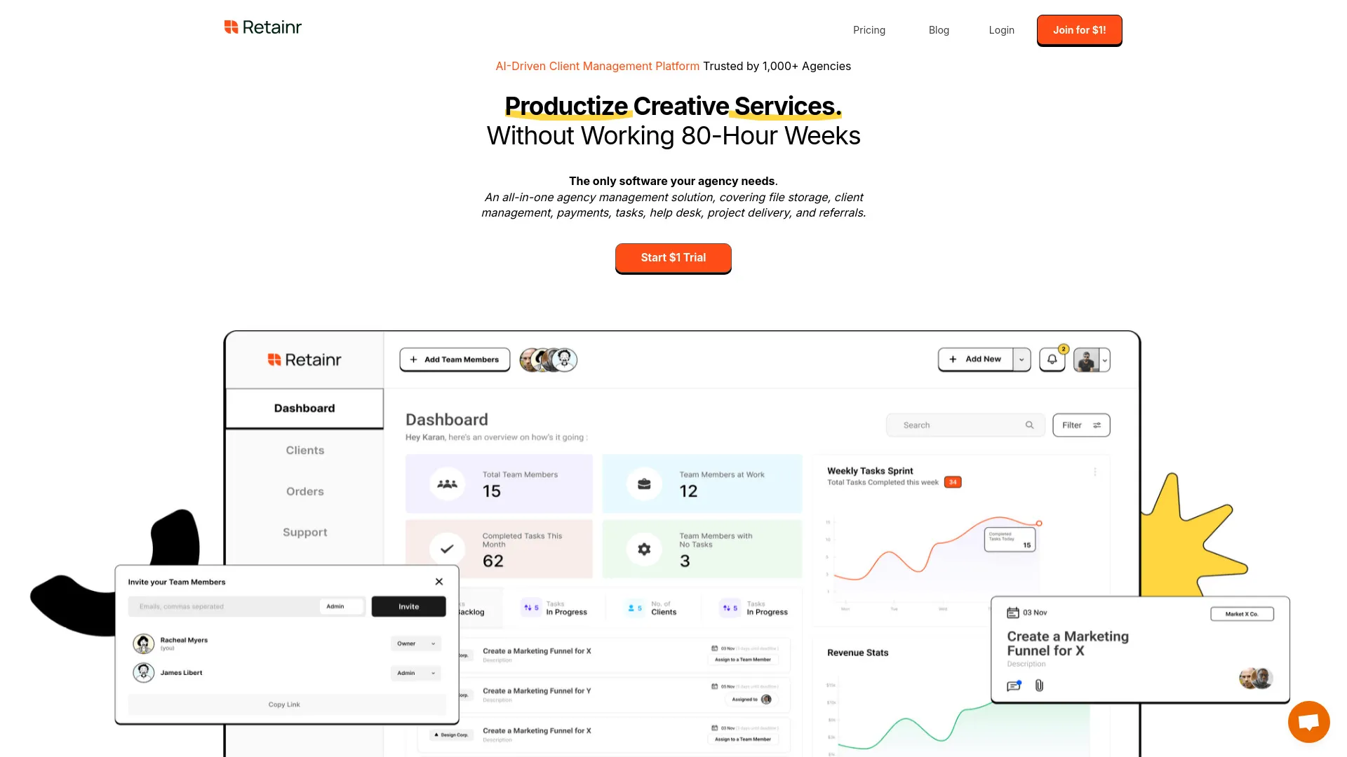Retainr - All-in-One Client Management Platform | Creati.ai