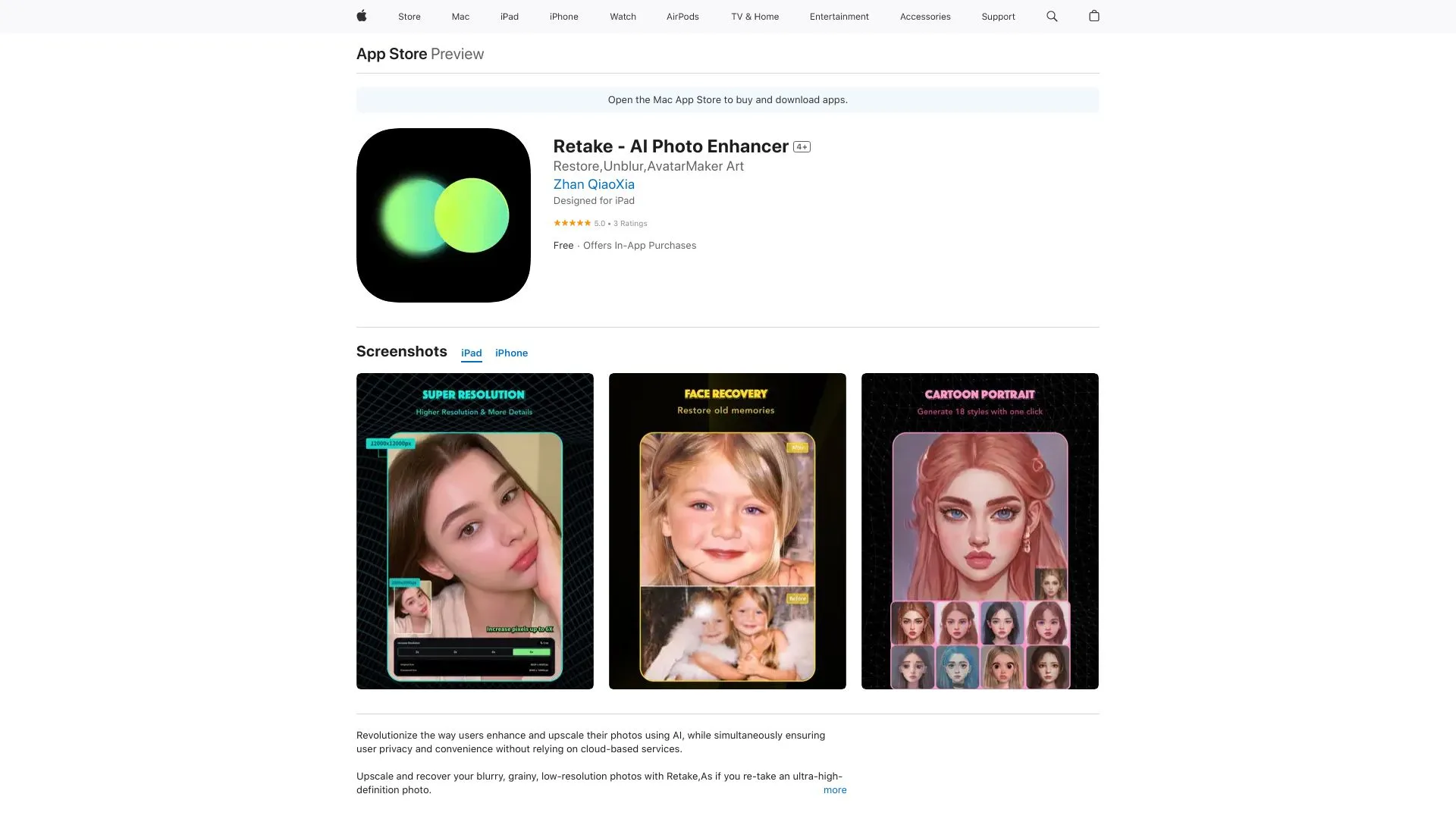 Retake AI Photo Enhancer: Restore and Enhance Images | Creati.ai