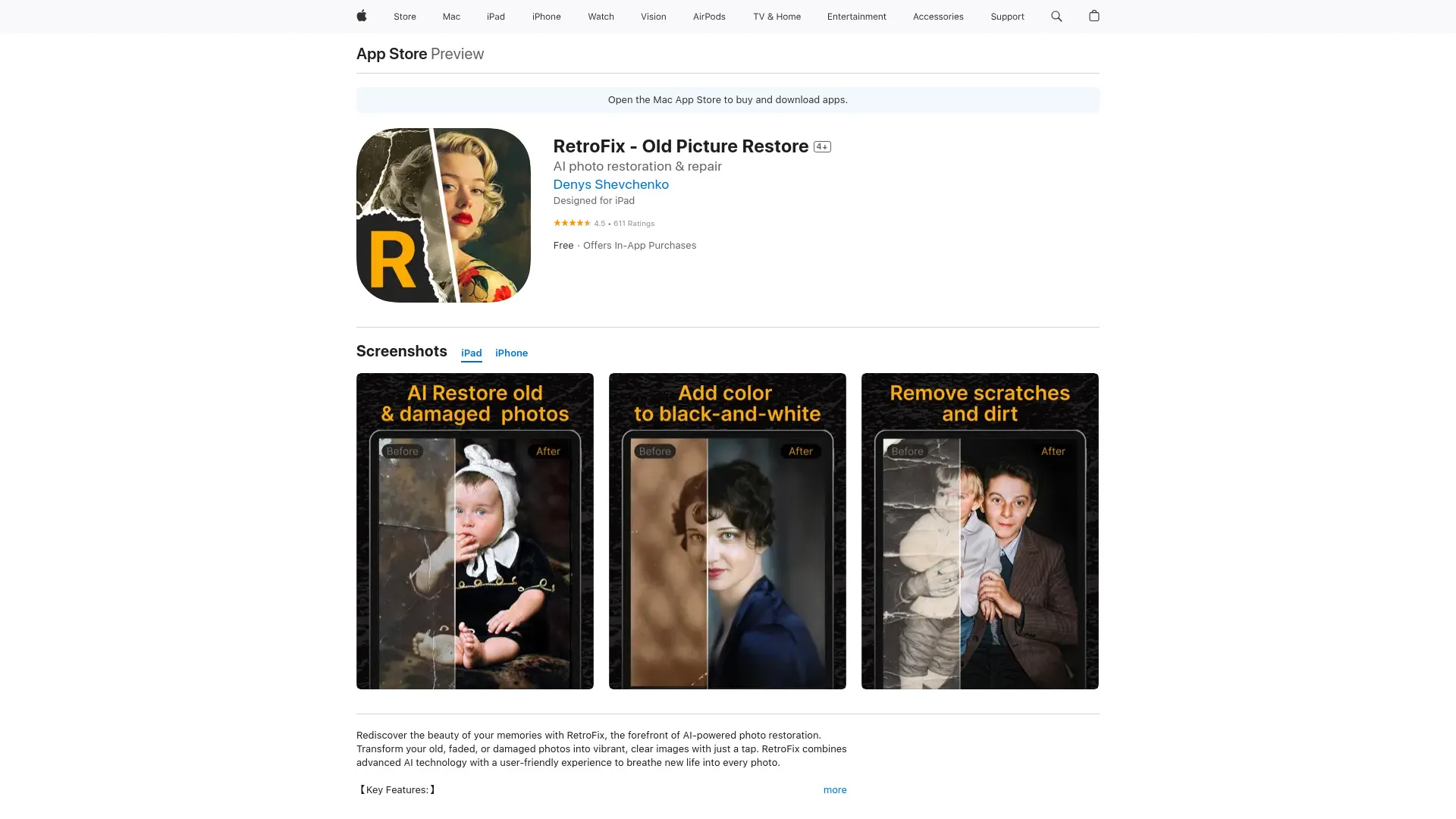 RetroFix - The Ultimate AI-Powered Photo Restoration App | Creati.ai