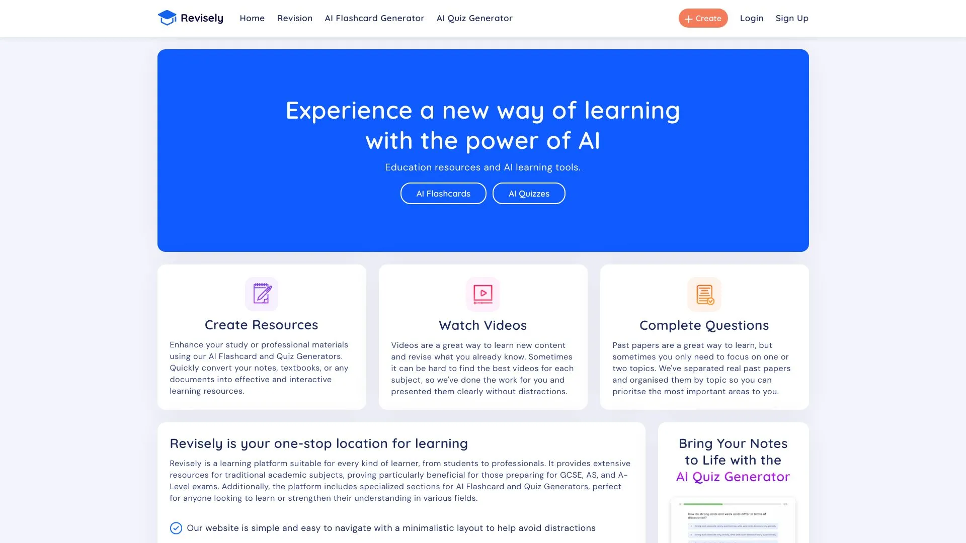 Revisely | Recursos y Herramientas de Aprendizaje Impulsados por IA | Creati.ai