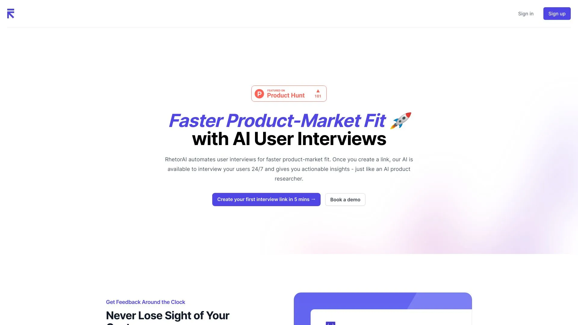 RhetorAI: Automated User Interviews & Insights | Creati.ai