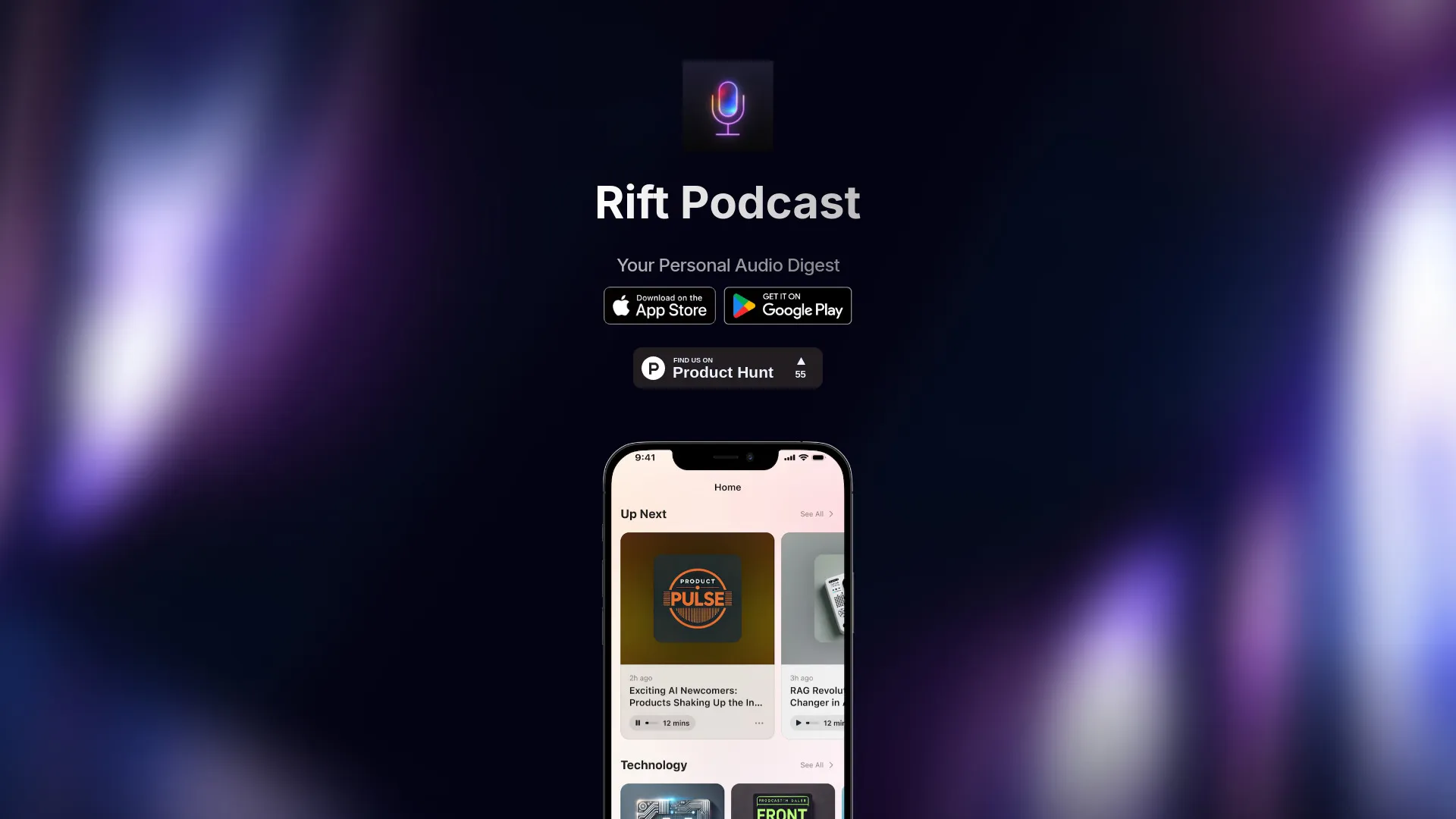 Rift Podcast - Tu resumen de audio personal impulsado por IA | Creati.ai