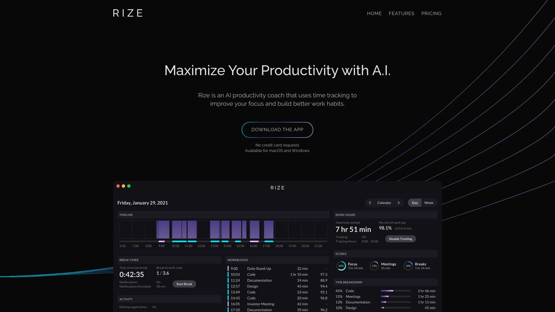 Rize - AI Time Tracker to Maximize Productivity | Creati.ai