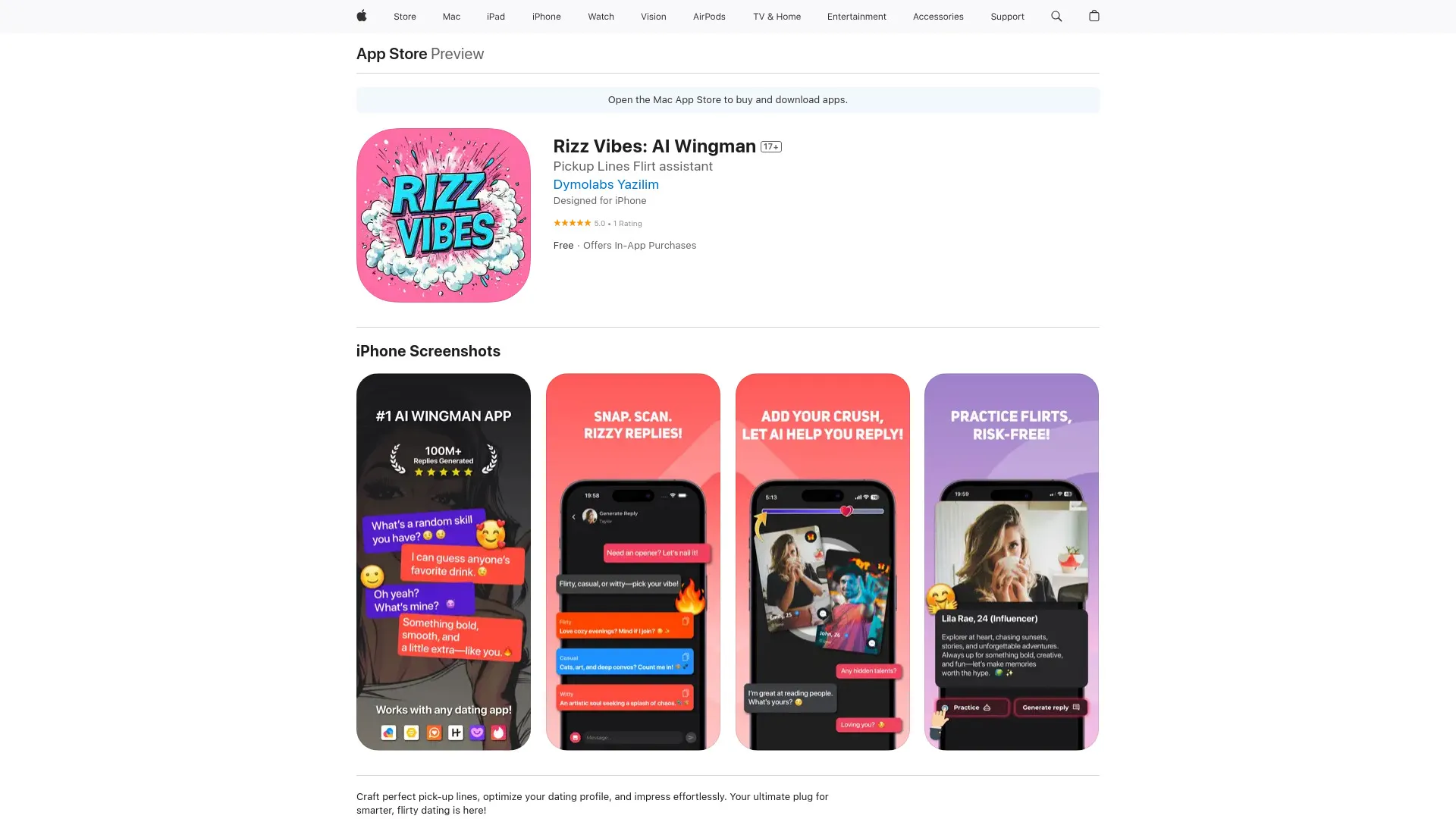 Rizz Vibes: AI Wingman for Perfect Pick-Up Lines and Flirting | Creati.ai