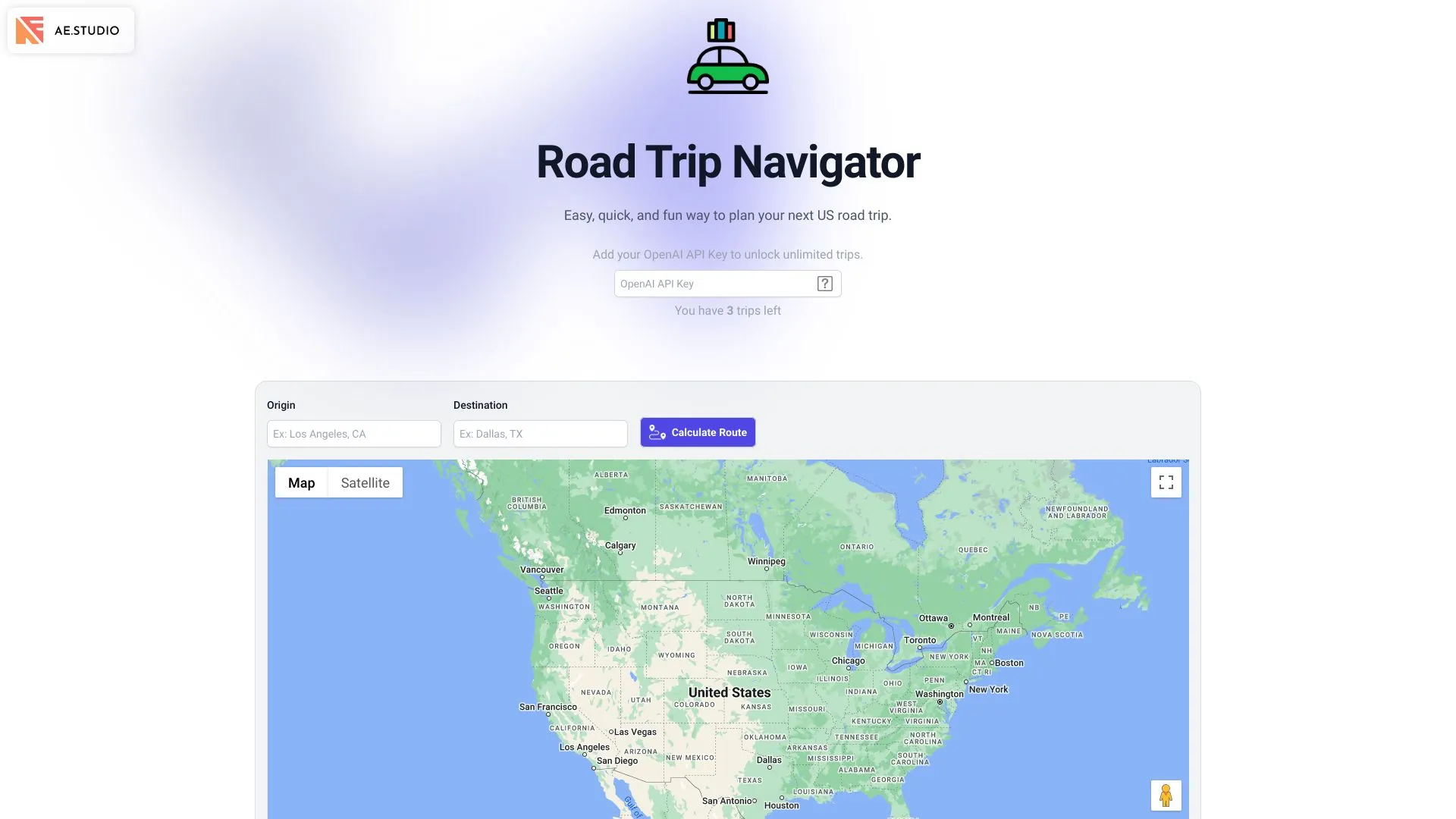 Plan Your Ideal Road Trip with Road Trip Navigator | Creati.ai