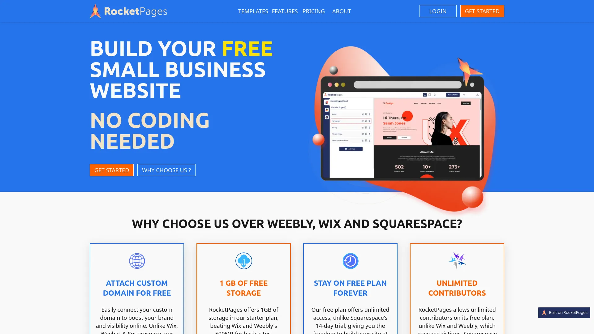 RocketPages: Construye un Sitio Web Profesional Gratuito para Negocios | Creati.ai