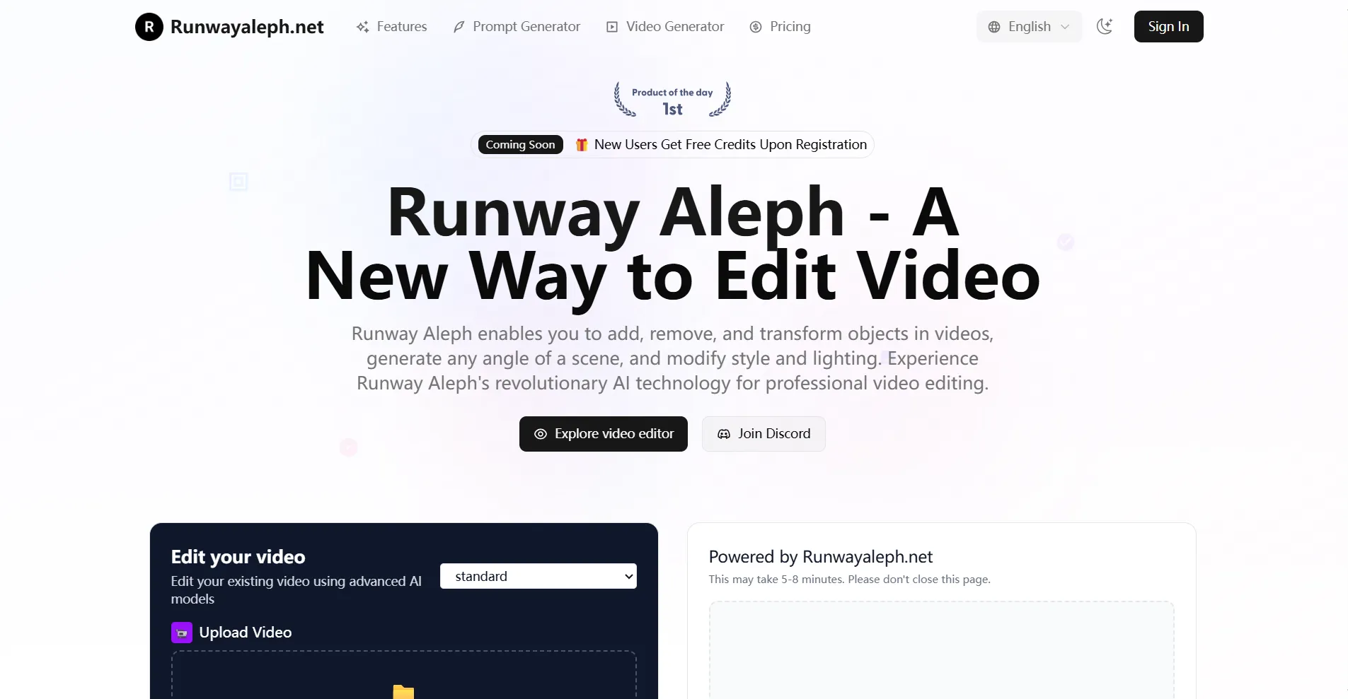 Runway Aleph - Herramienta revolucionaria de edición de vídeo con IA para profesionales | Creati.ai