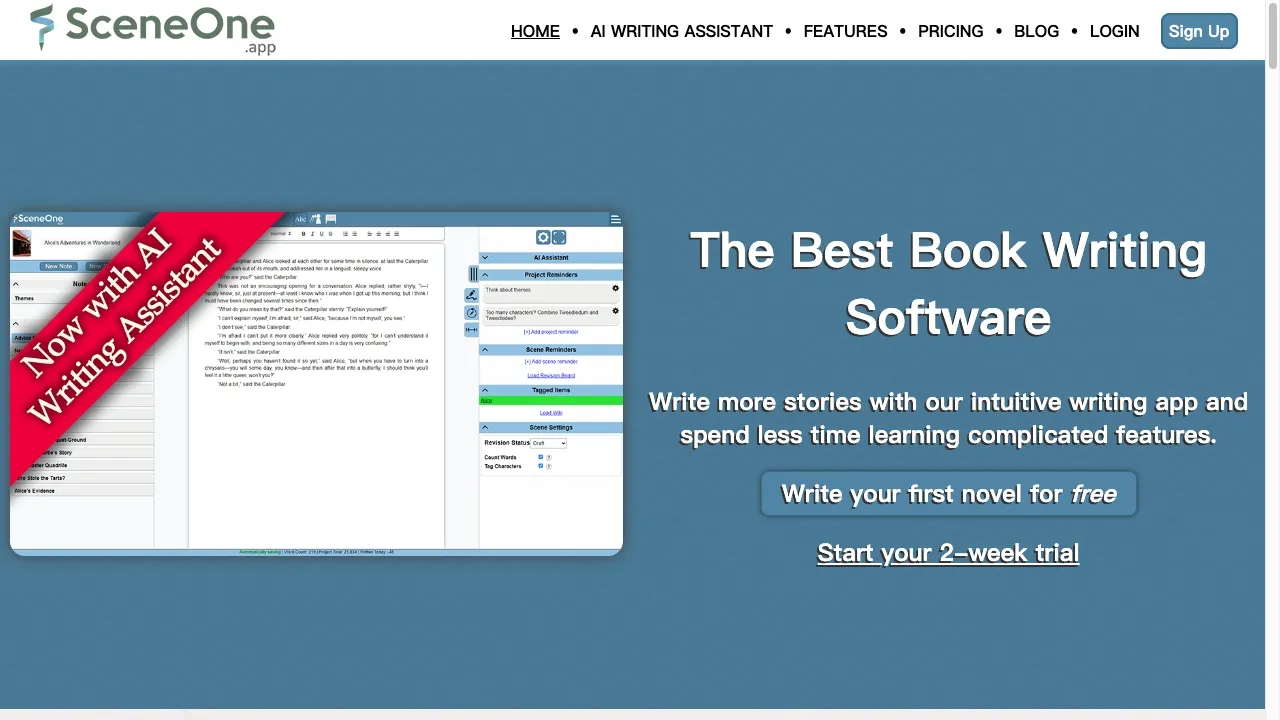 SceneOne.app: AI Writing Assistant for Authors | Creati.ai