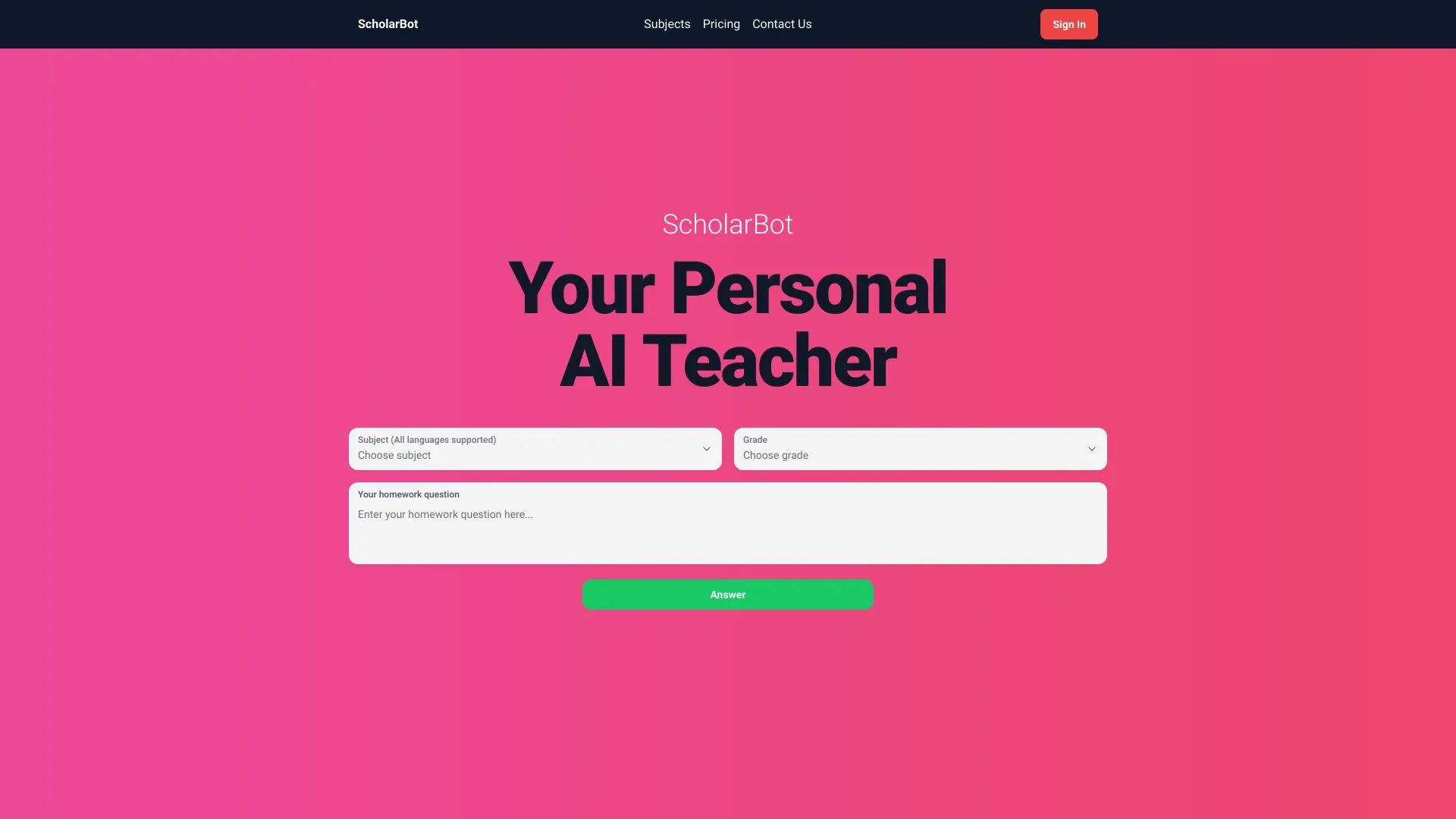 ScholarBot - Your Free AI Homework Assistant | Creati.ai