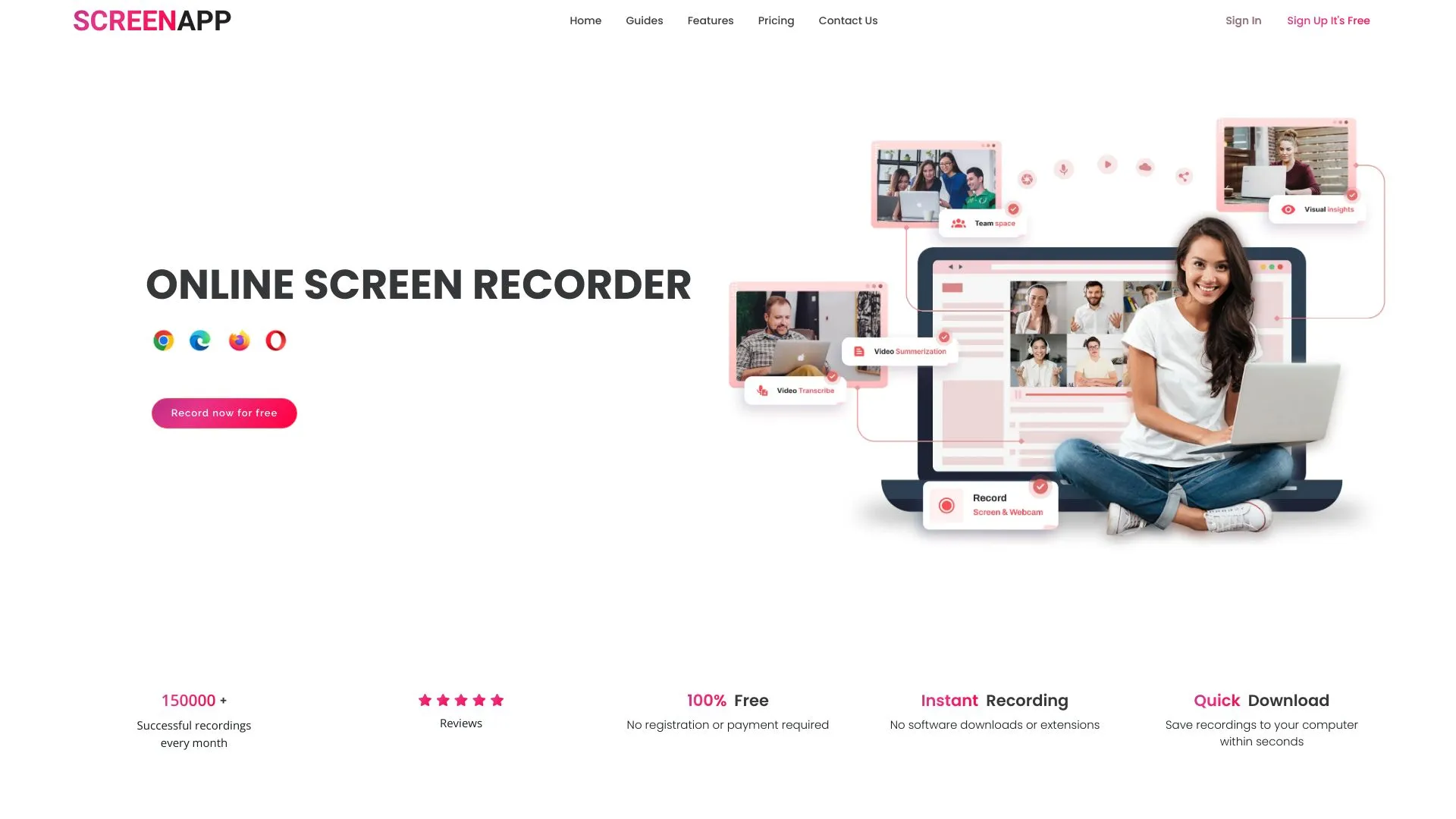 ScreenApp - Screen Recording, AI Transcription & Summarization | Creati.ai