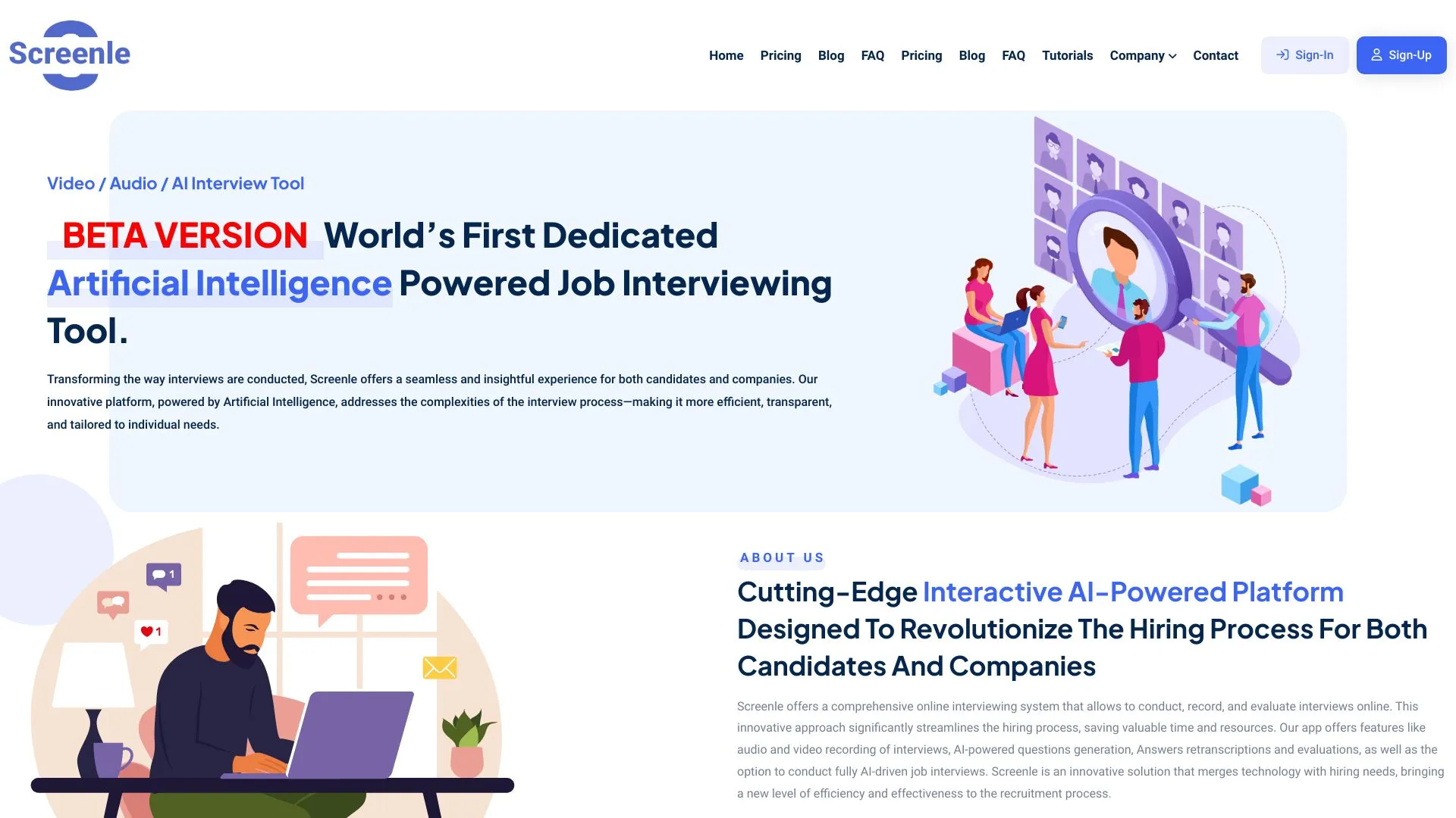 Screenle - AI-Powered Job Interviewing Platform | Creati.ai