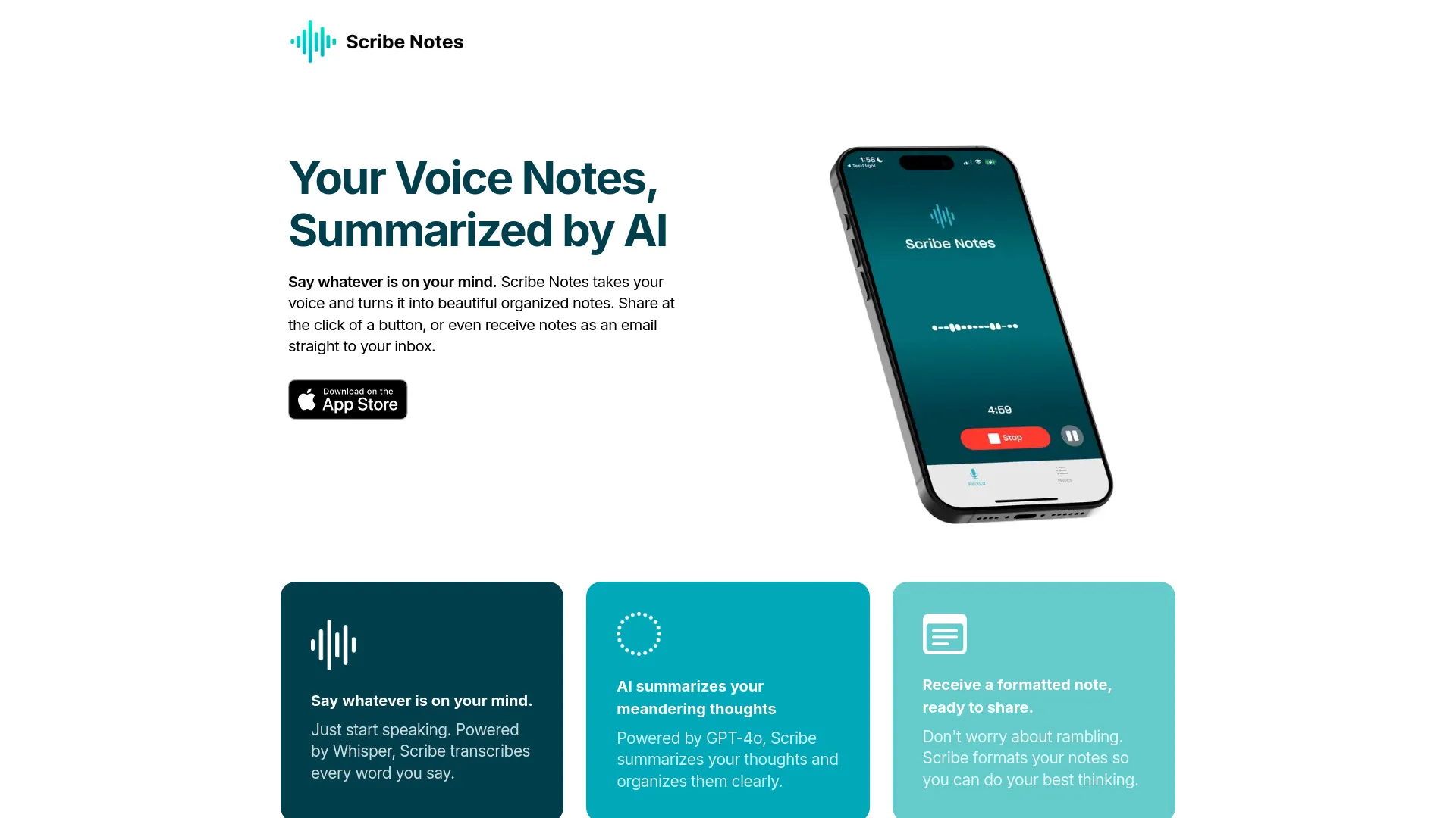 Scribe Notes: AI-Powered Voice-to-Text App | Creati.ai