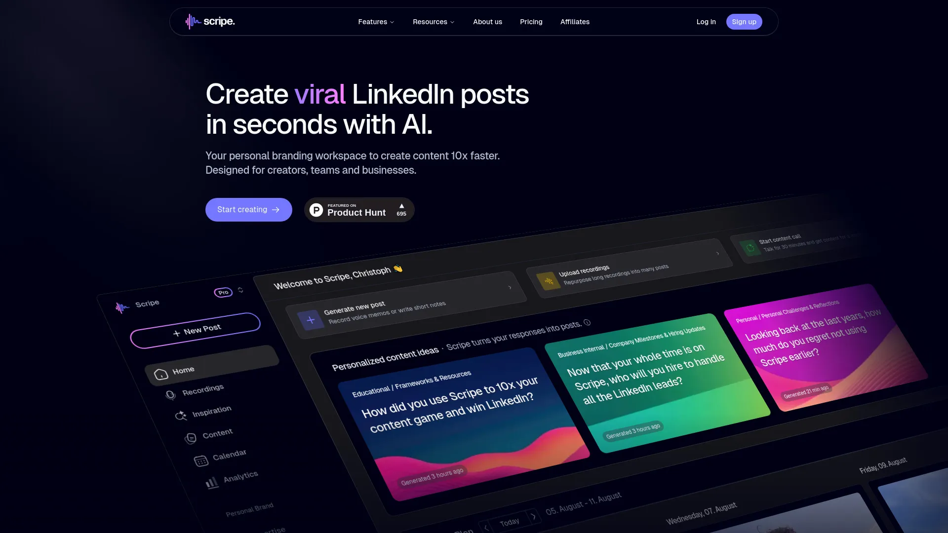 Scripe: Simplified LinkedIn Content Creation with AI | Creati.ai