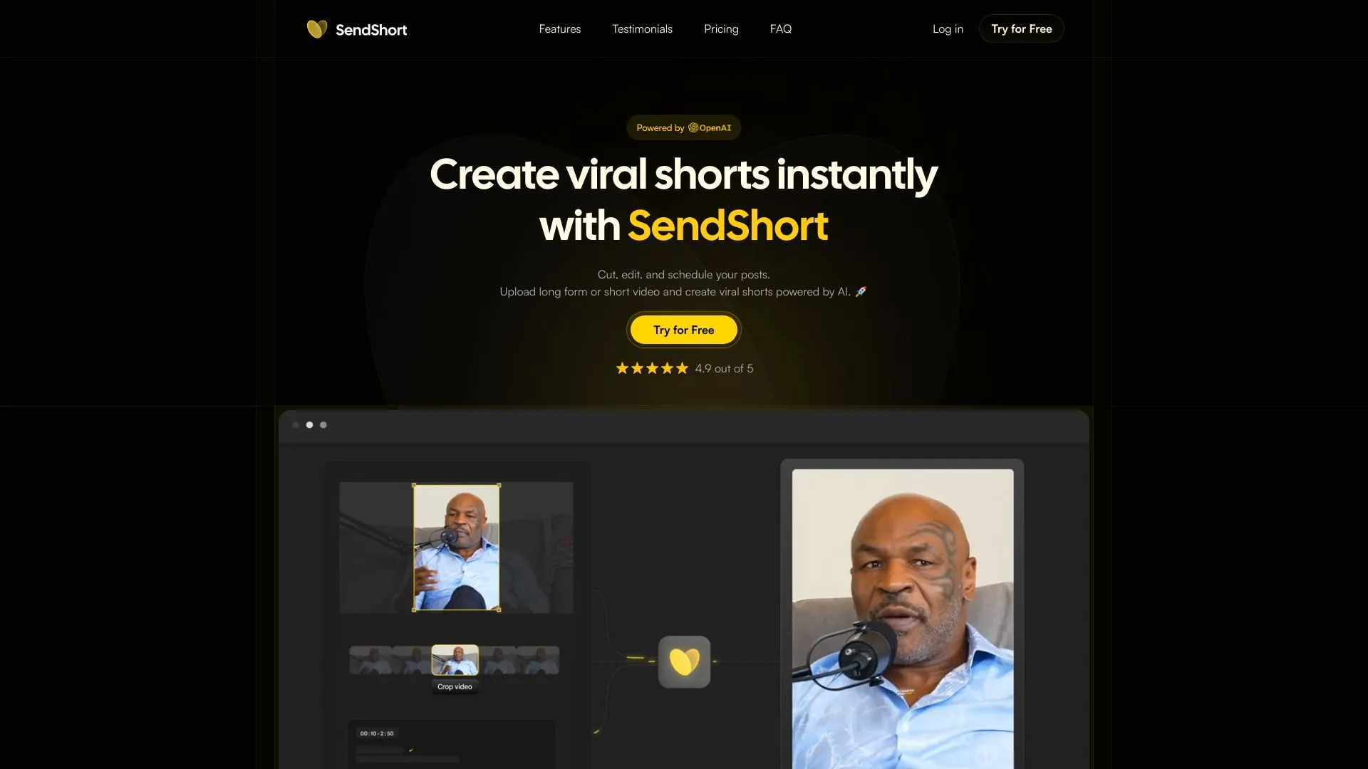 SendShort: Criador de Vídeos Curtos Virais Impulsionado por IA | Creati.ai