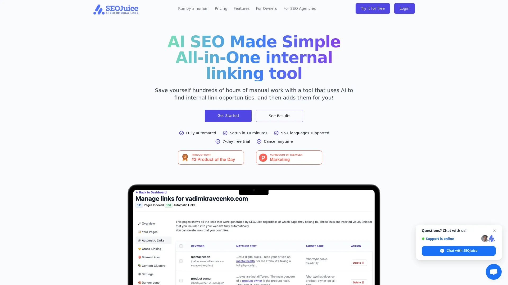 SEOJuice: Automated Internal Linking Tool for SEO | Creati.ai