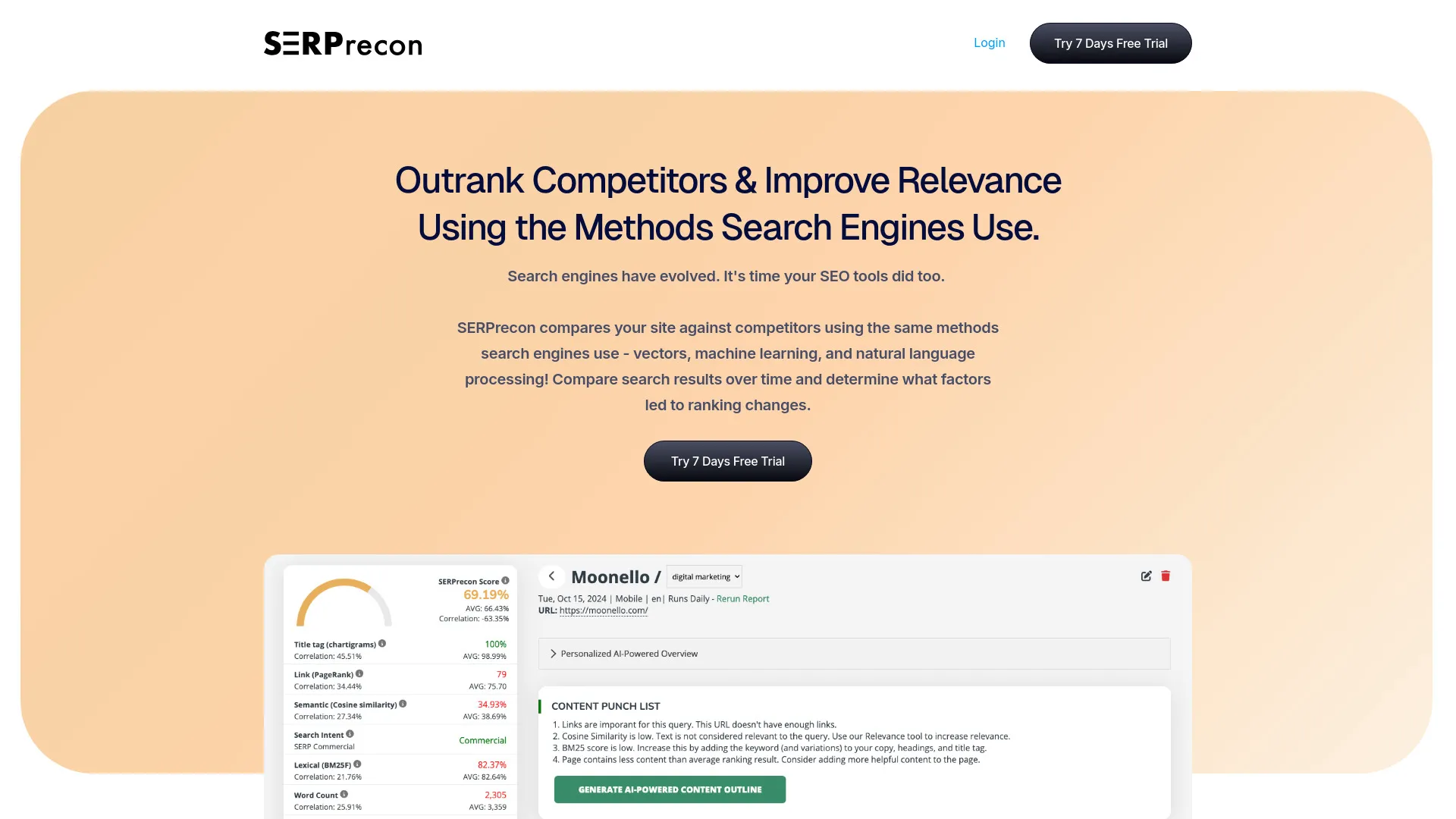 SERPrecon: Herramientas de SEO Avanzadas con Aprendizaje Automático y NLP | Creati.ai