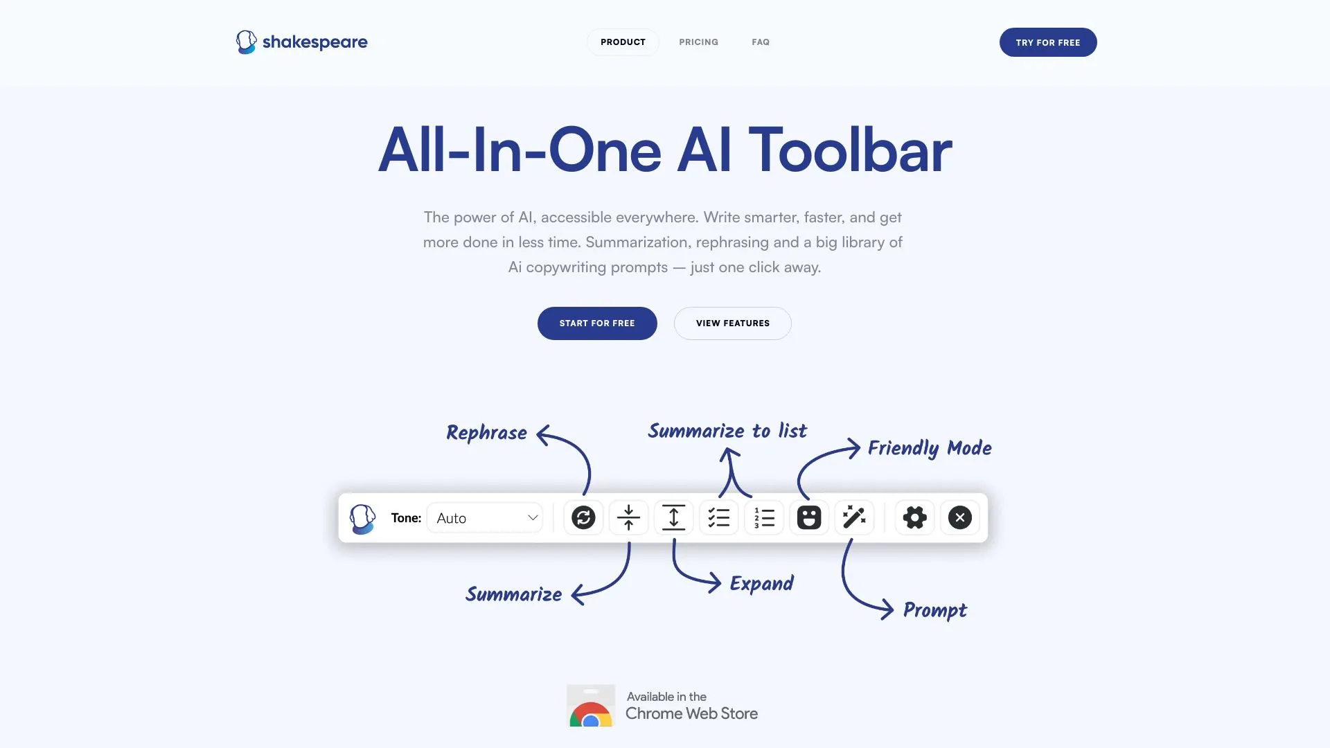 Shakespeare Toolbar: AI Writing Assistant | Creati.ai