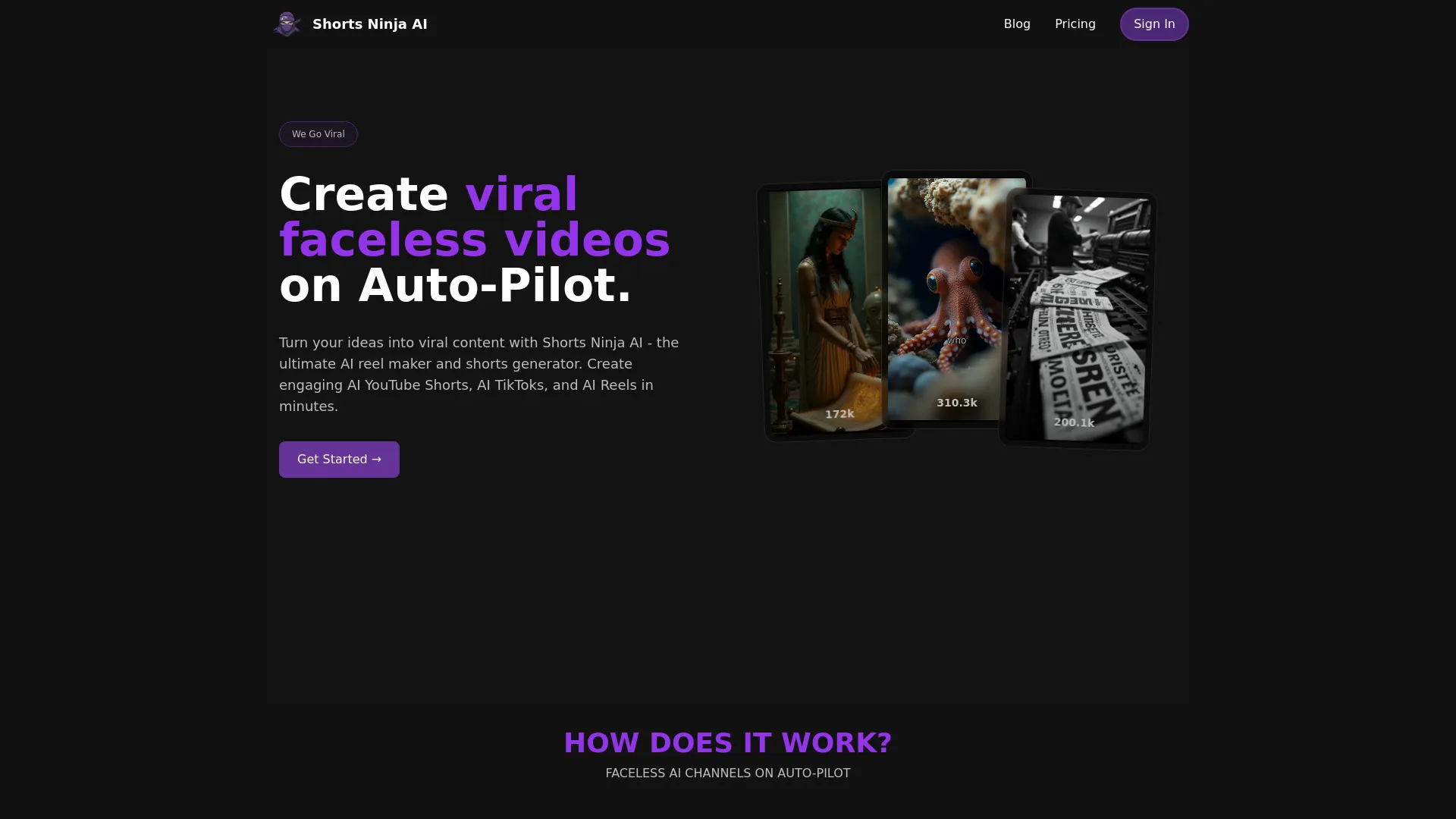 Faceless Ninja AI - AI Video Creator for Viral Content | Creati.ai
