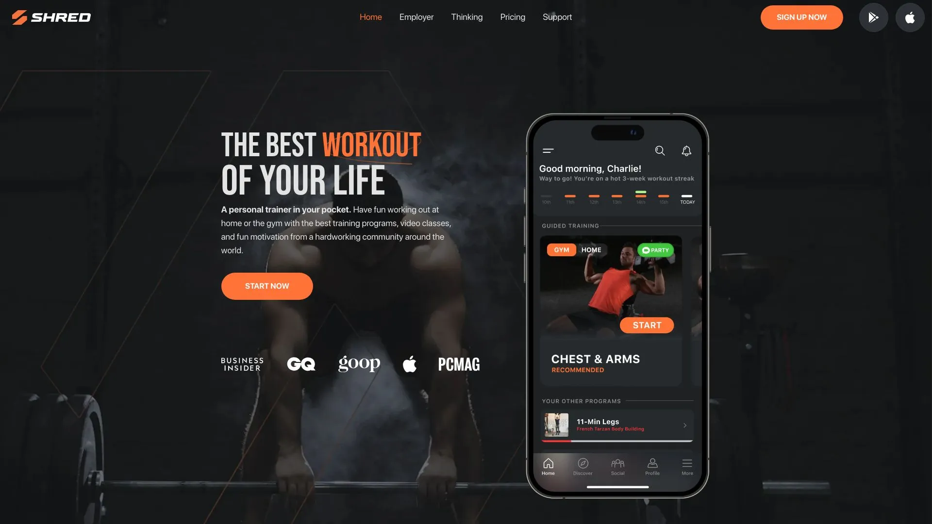 SHRED: Elite Digital Training App for Home & Gym | Creati.ai