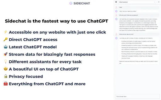 SideChat: La forma más rápida de usar ChatGPT sin esfuerzo | Creati.ai