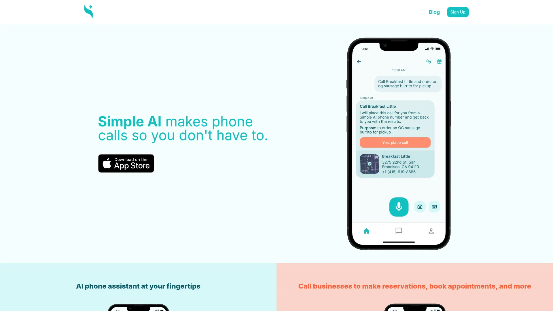 Simple AI: Hyper Realistic Voice Agents for Automated Calls | Creati.ai