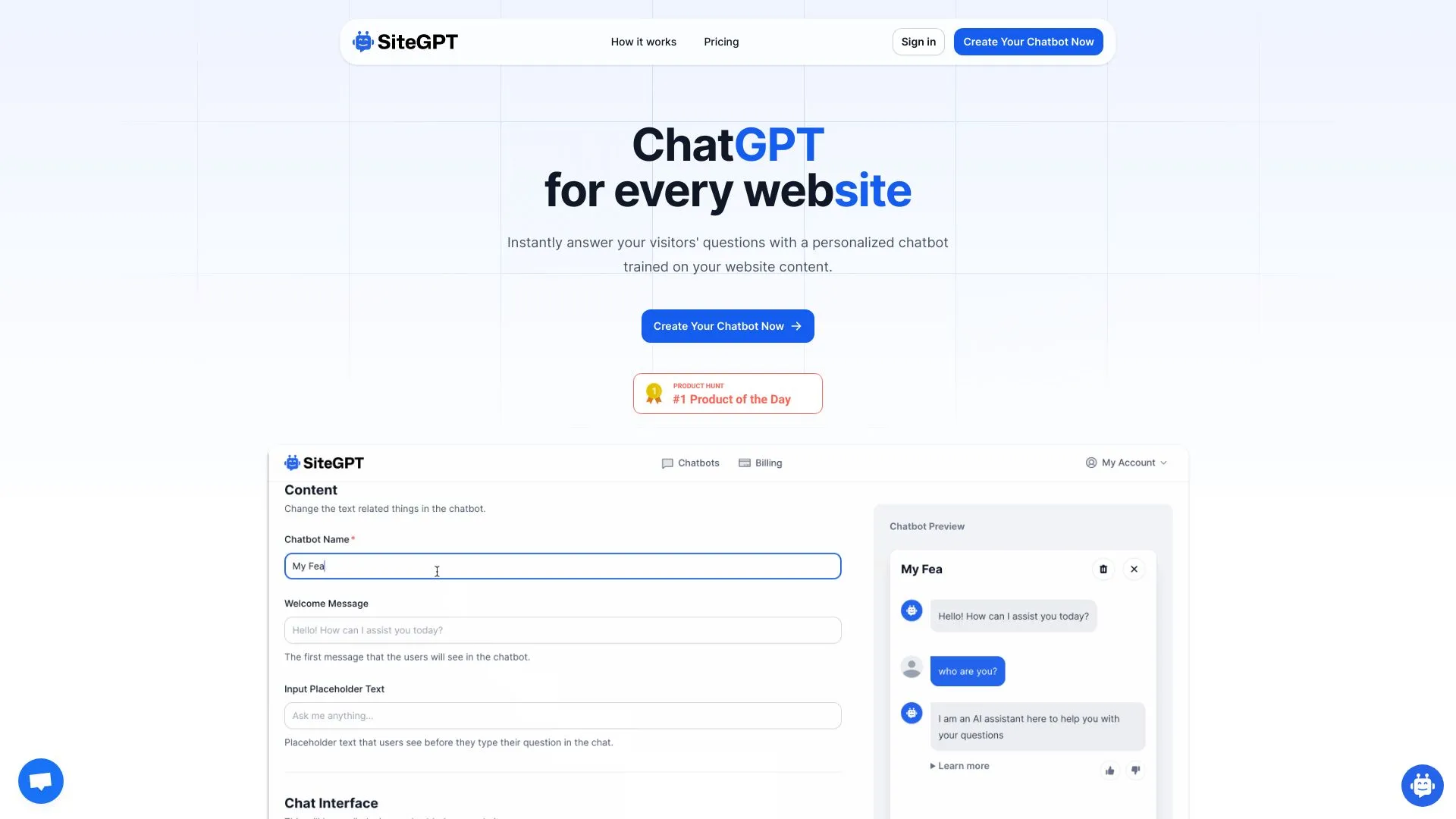 SiteGPT - Chatbots de Soporte al Cliente Impulsados por IA | Creati.ai