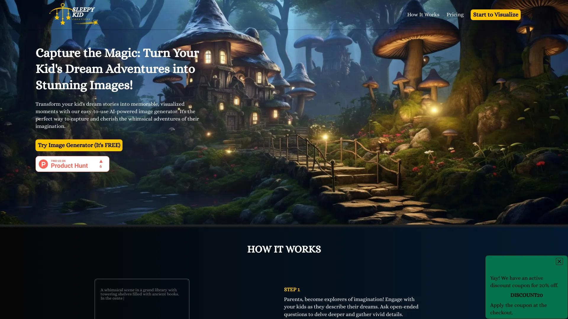 Sleepy Kid Creations - AI-Powered Dream Visualizations | Creati.ai