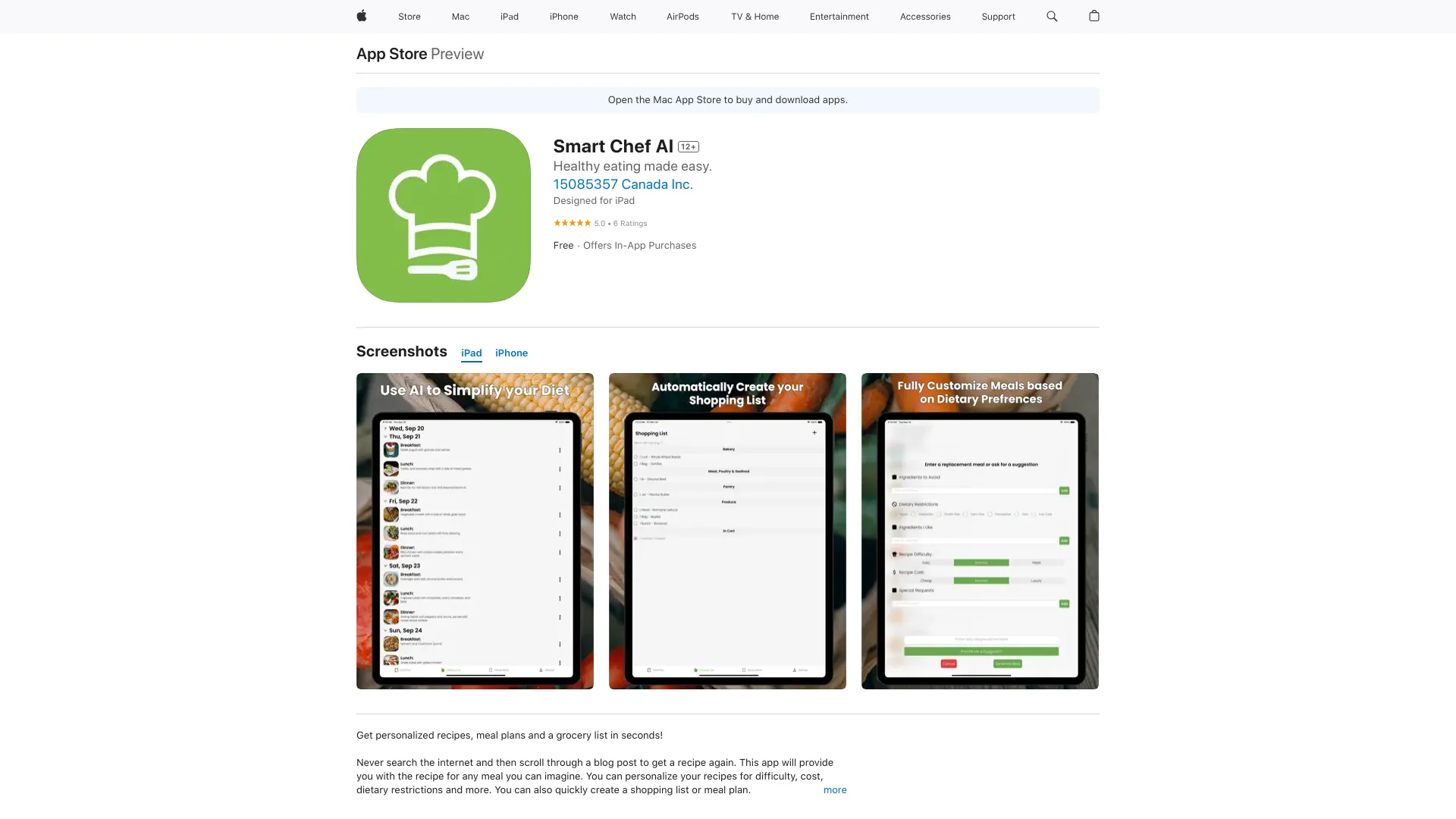 Smart Chef AI - Aplicación de Planificación de Comidas Personalizadas ...