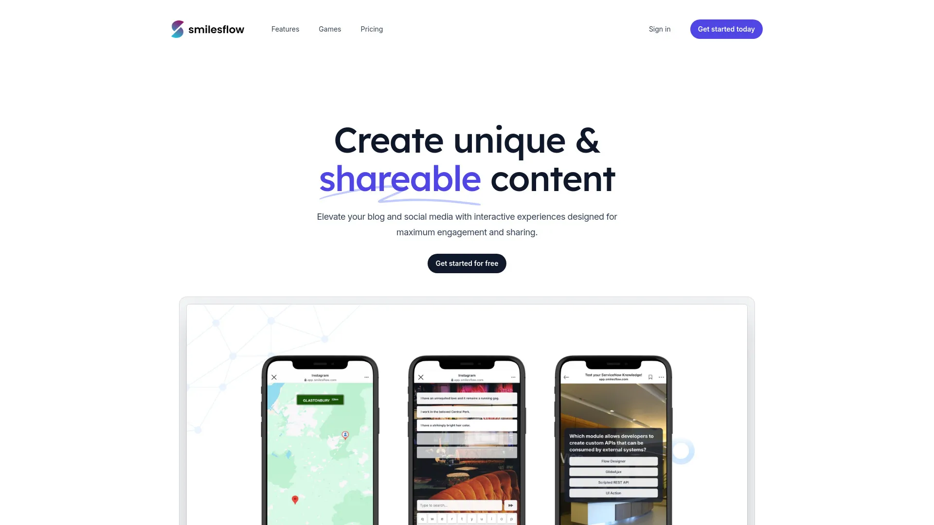 Cree contenido compartible con SmilesFlow | Creati.ai