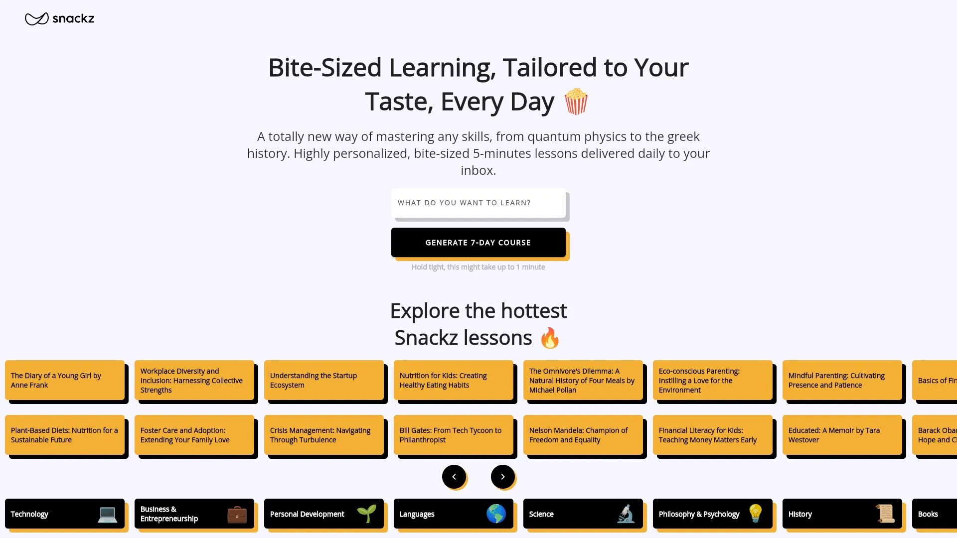 Snackz: Create and Monetize Text-Based Courses | Creati.ai