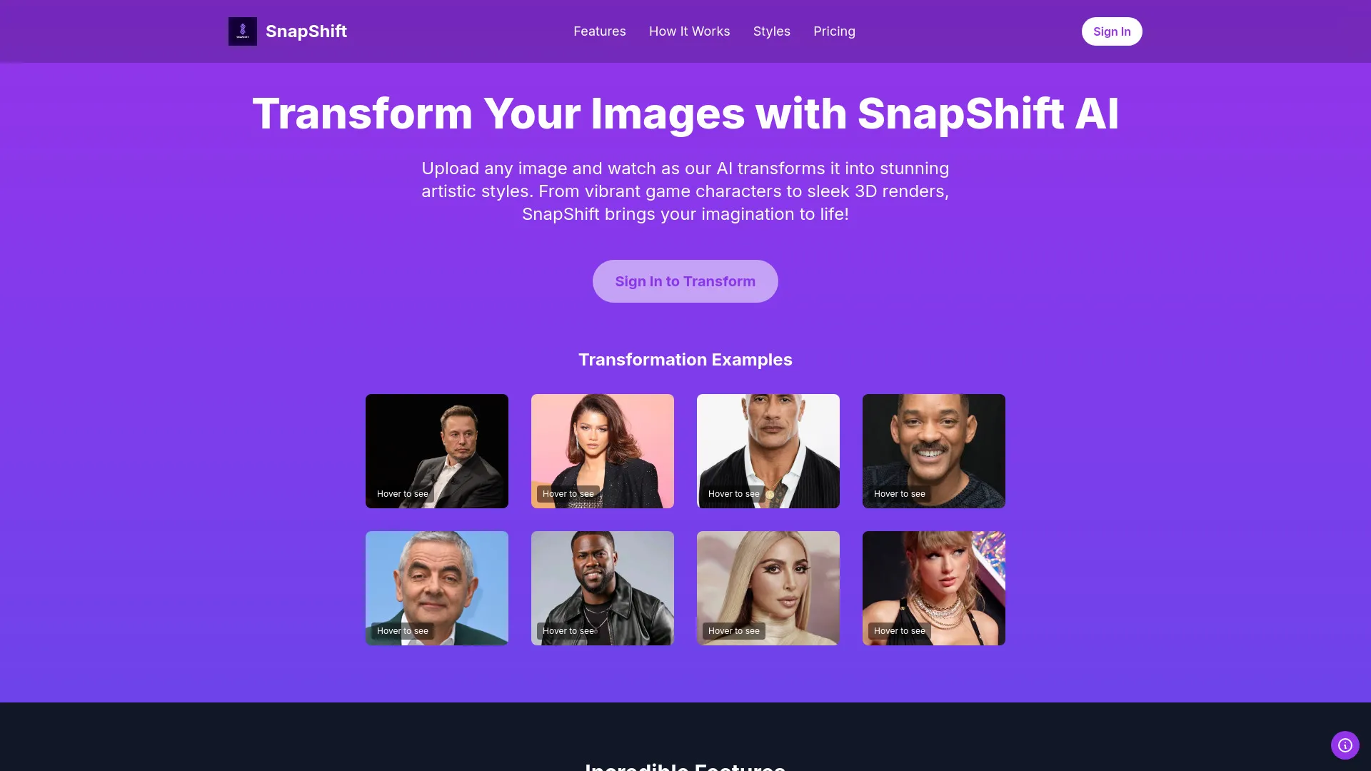 SnapShift - Transform Your Images with AI | Creati.ai