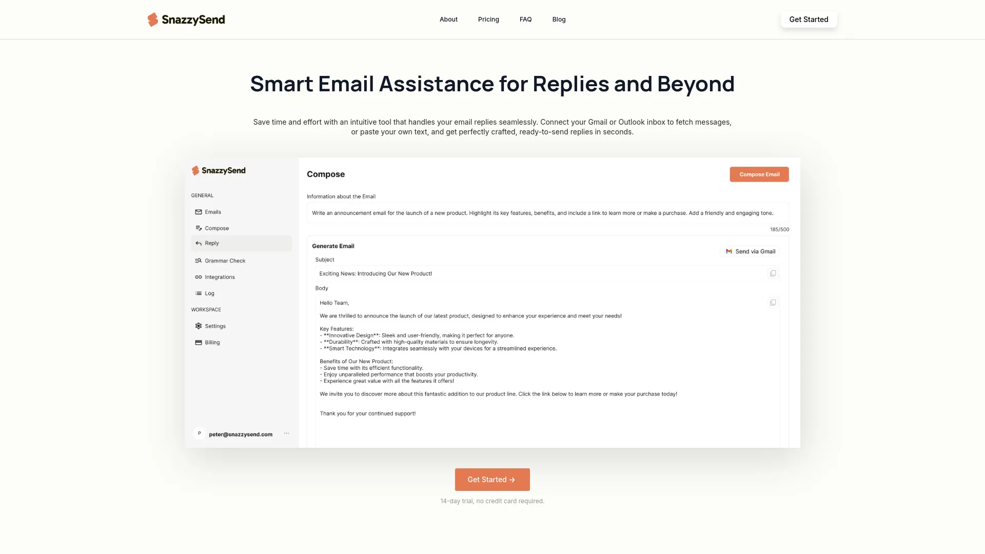 Snazzy Send - Herramienta de gestión de correo electrónico impulsada por IA | Creati.ai