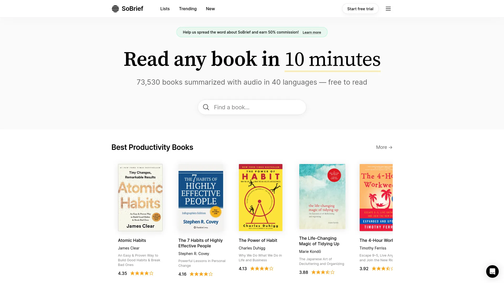 SoBrief: Extensive Book Summaries for Quick Learning | Creati.ai