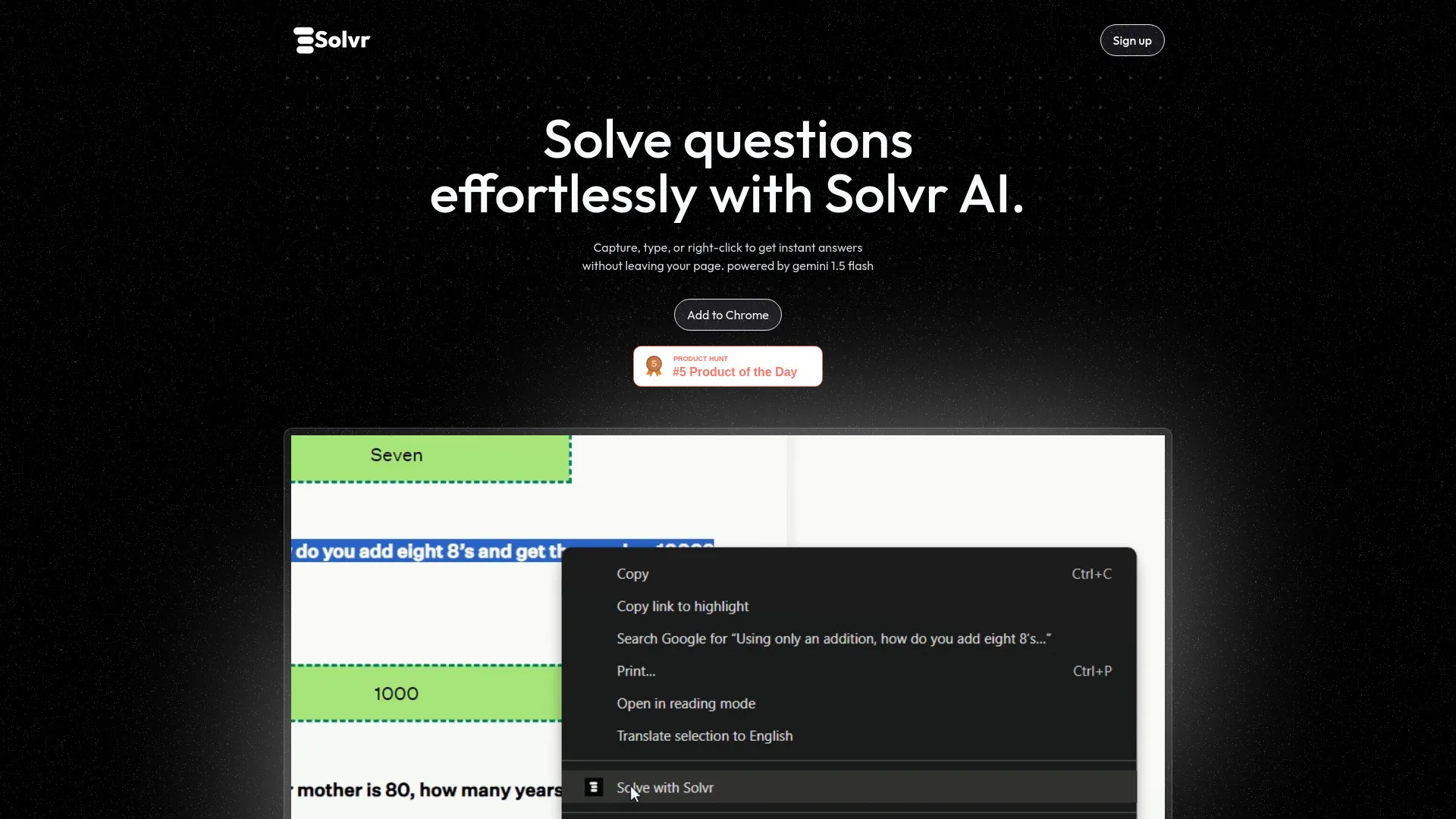Solvr – Respuestas instantáneas con AI a través de Captura y Texto | Creati.ai