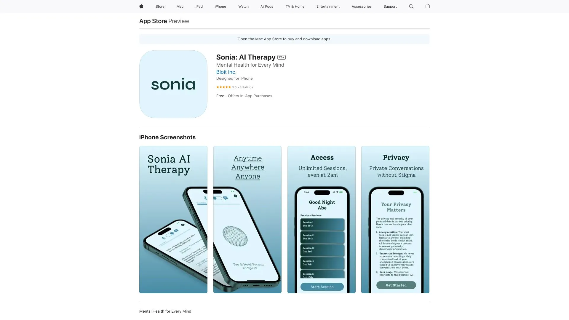 Sonia AI Therapy: 24/7 AI-Powered CBT for Mental Health | Creati.ai