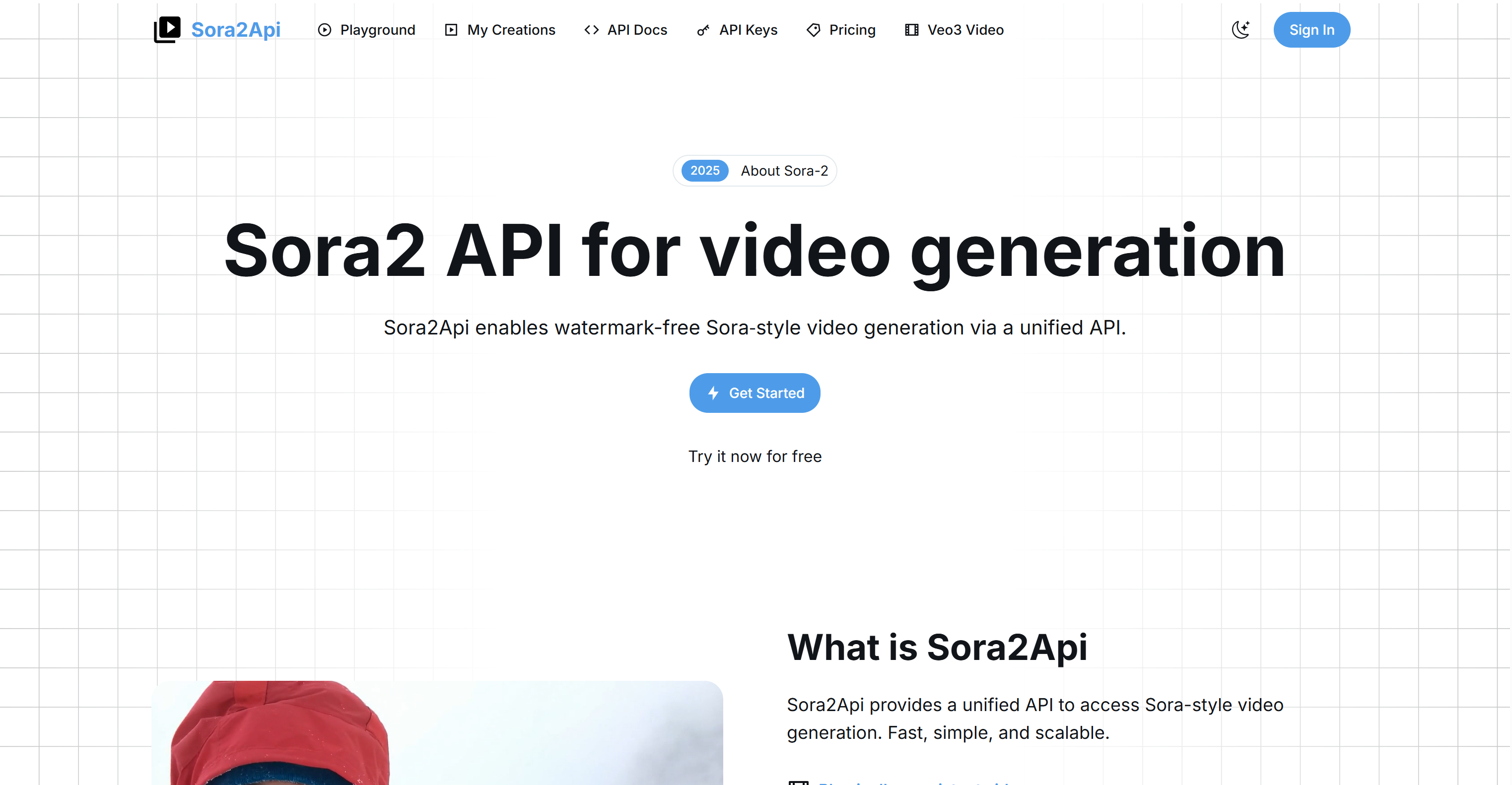 Sora2 API for Video Generation | Vídeos al estilo Sora sin marca de agua | Creati.ai