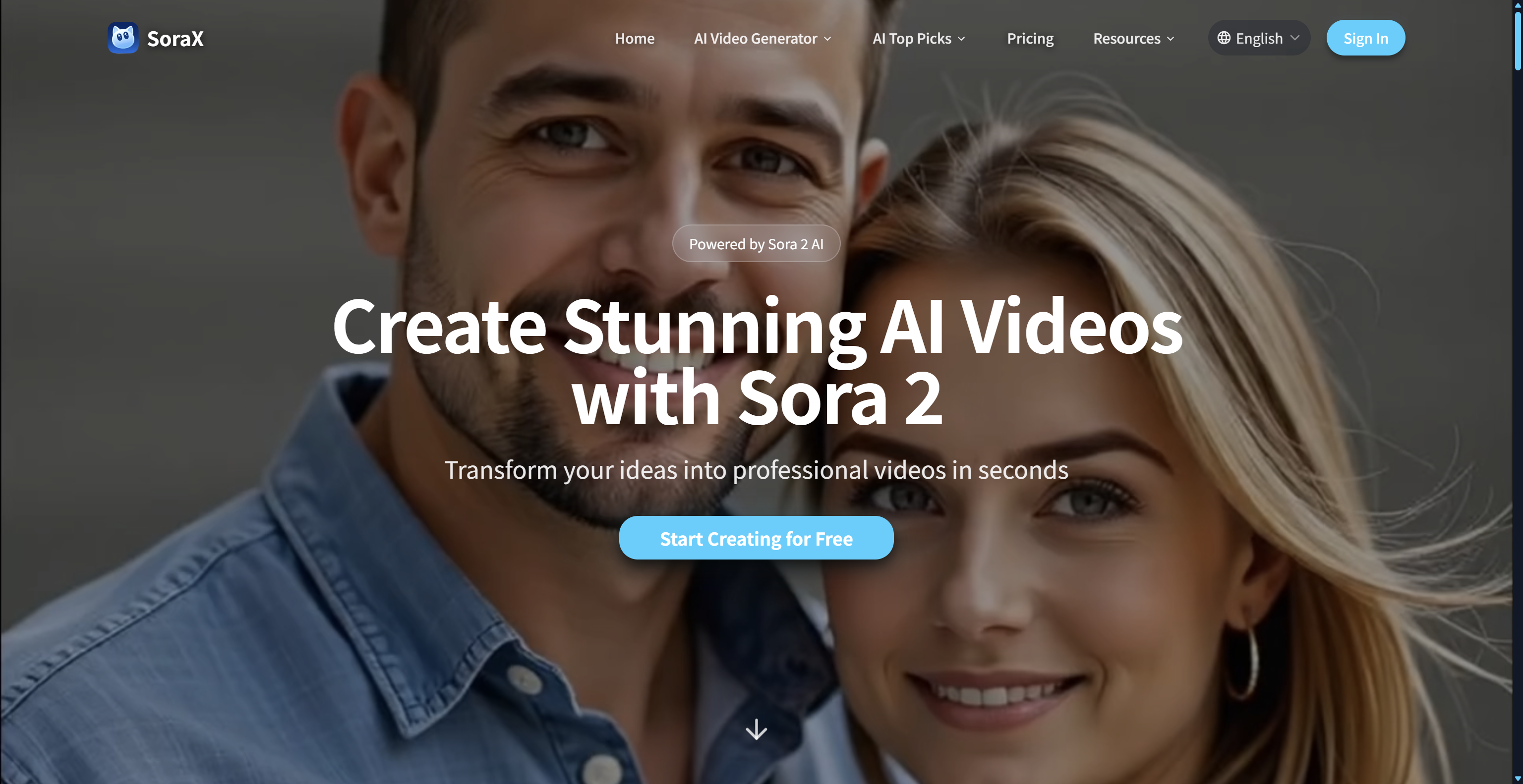 SoraX — AI Video Generator | Erstelle Beeindruckende Kurzvideos | Creati.ai