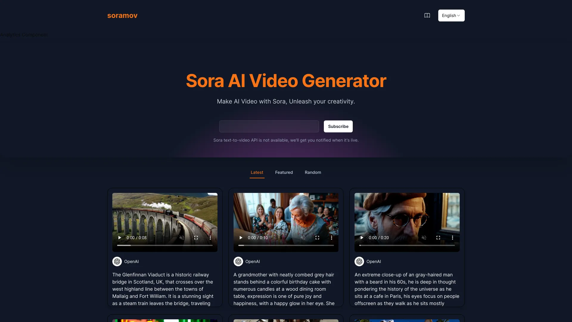 Sora AI Video Generator - Effortless AI-Driven Video Creation | Creati.ai