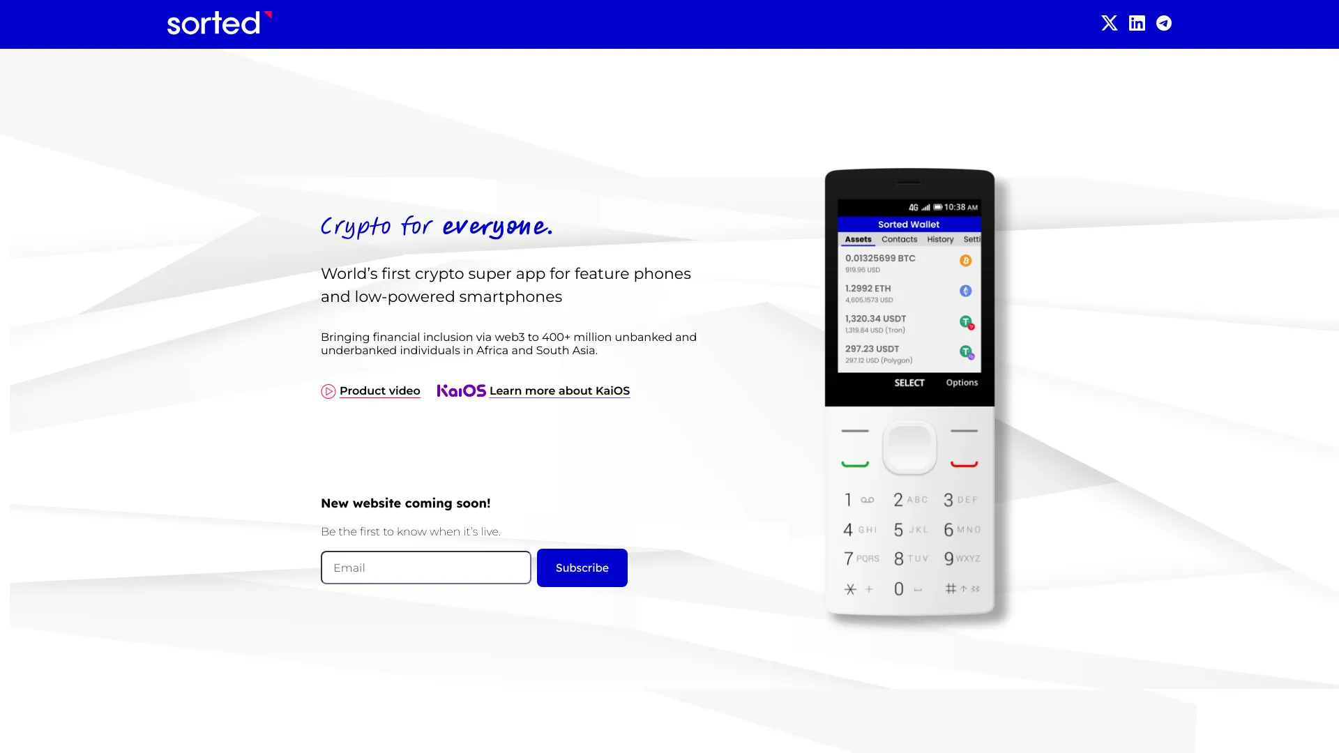 Sorted Wallet: Innovative Crypto Wallet for Feature Phones | Creati.ai