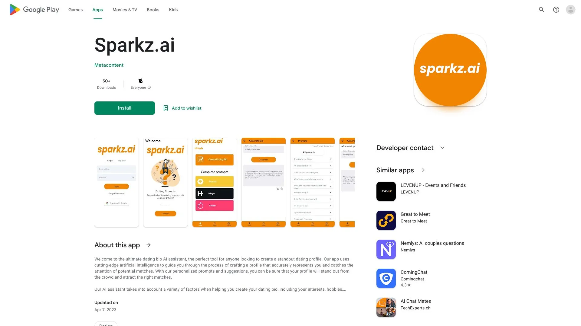 Sparkz.AI - Your AI Dating Profile Assistant | Creati.ai
