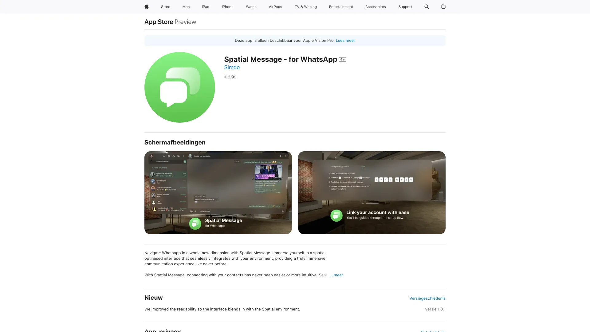 Spatial Message for WhatsApp - Hands-free Messaging Experience | Creati.ai
