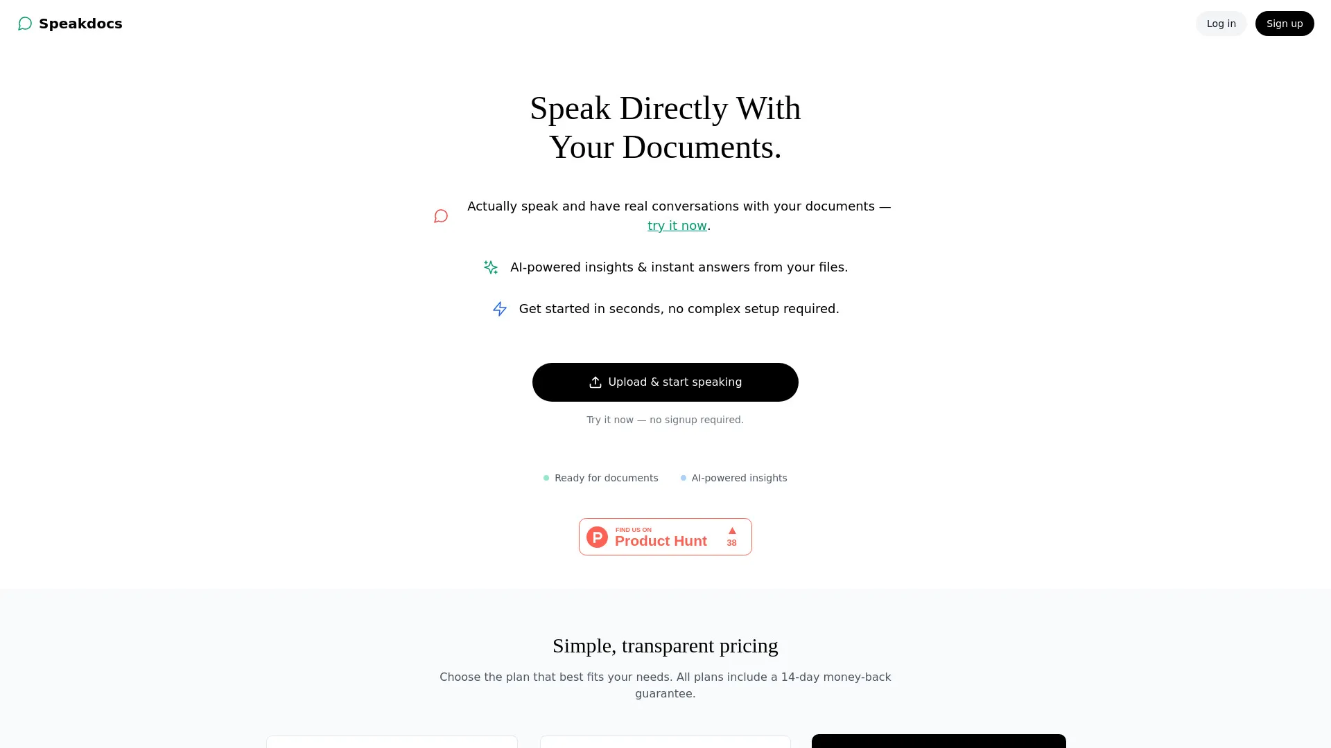 SpeakDocs: AI-Powered Document Conversation | Creati.ai