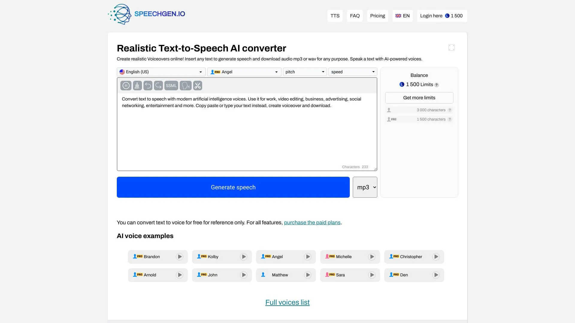 SpeechGen.io - Conversor de Texto para Fala Realista com IA | Creati.ai